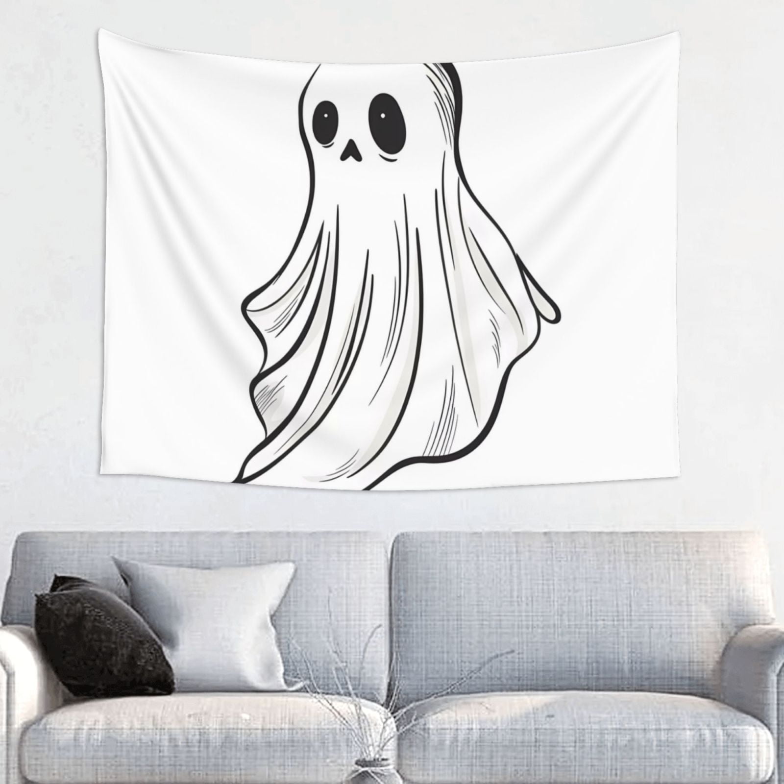 Bingfone Cute Ghost Simple Drawing Tapestry Wall Hanging Decor for ...