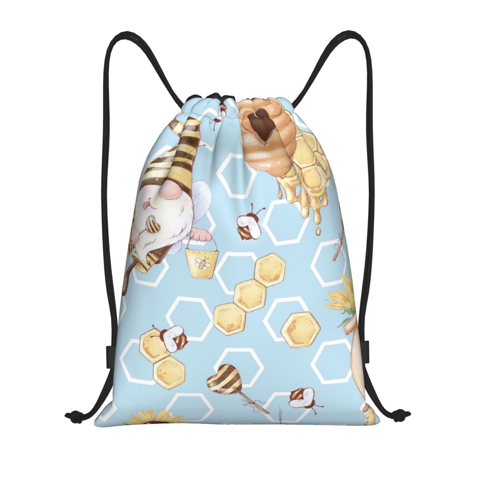 Bingfone Cute Gnome Bee Collects Honey Drawstrings Backpacks Bags For ...