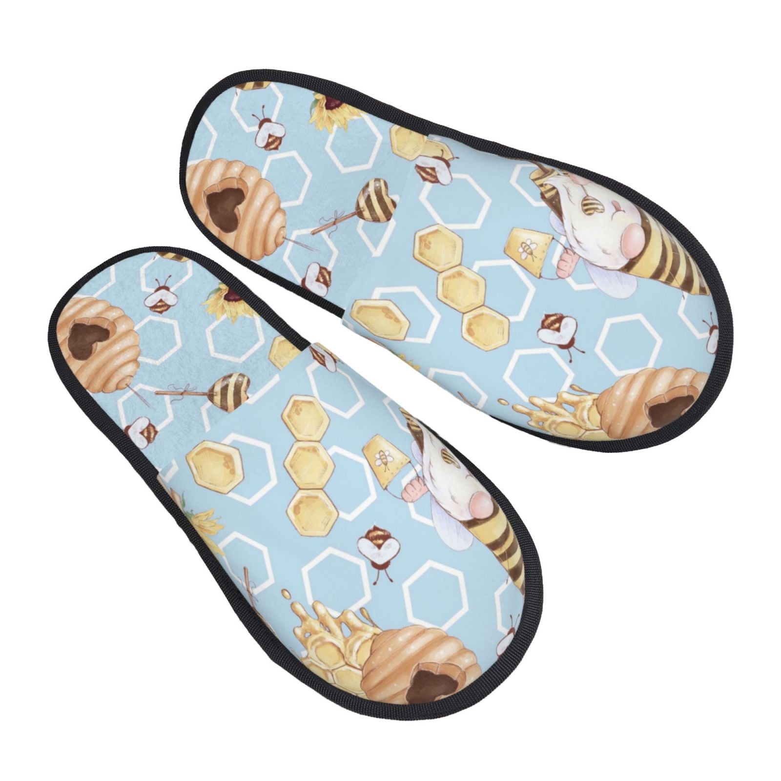 Bingfone Cute Gnome Bee Collects Honey House Slippers For Women Men ...