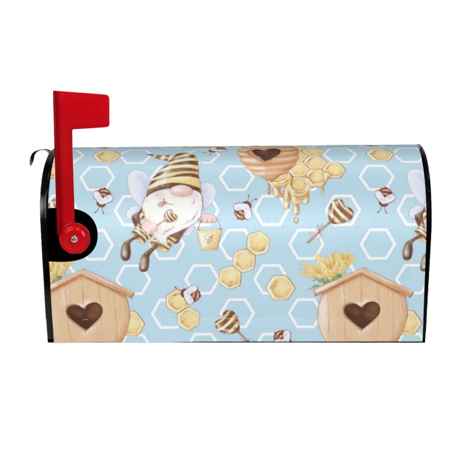 Bingfone Cute Gnome Bee Collects Honey Magnetic Mailbox Cover Standard ...