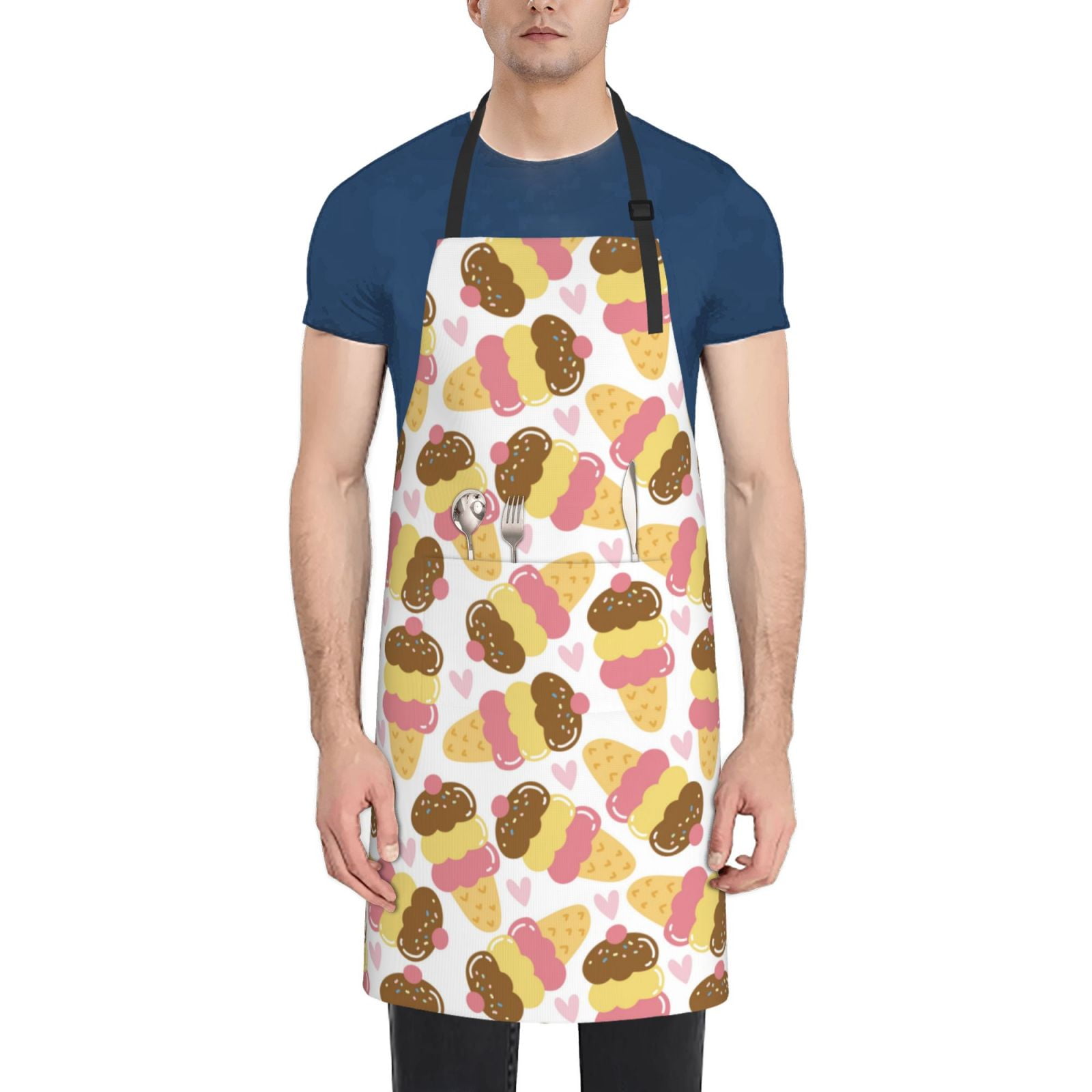 Bingfone Cute Ice Cream Apron Gifts For Men, Women Professional Grade ...
