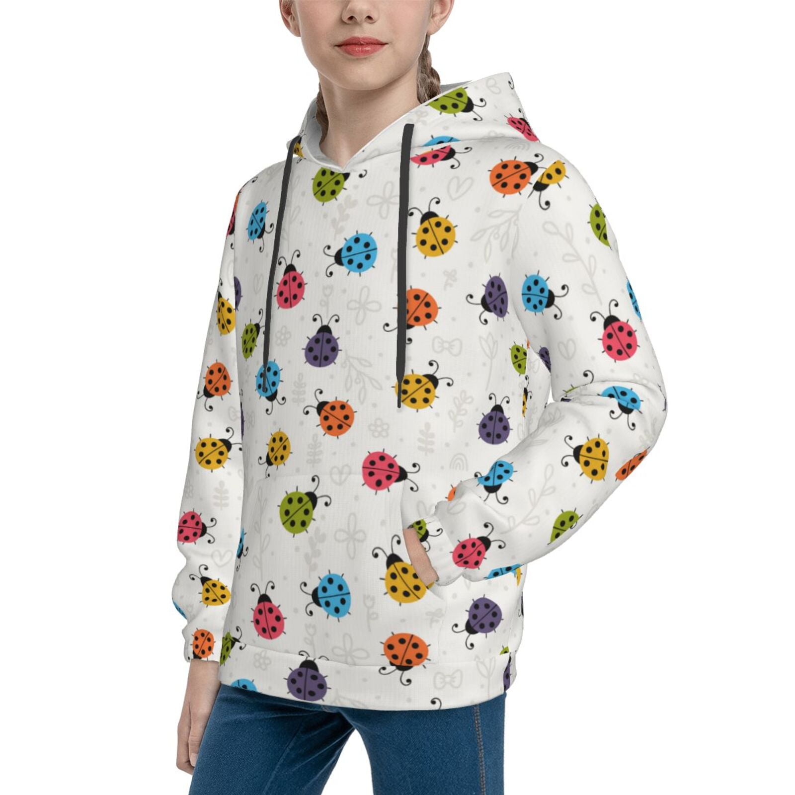 Bingfone Cute Ladybugs Pattern Youth Classic Hoodies Soft Hooded ...