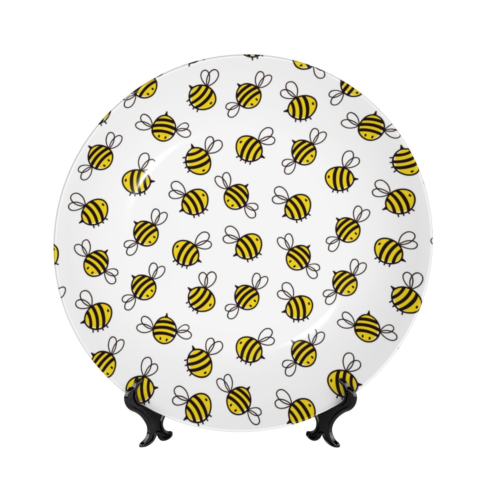 Bingfone Cute Little Bee Print Bone China Dinner Decorative Plates ...