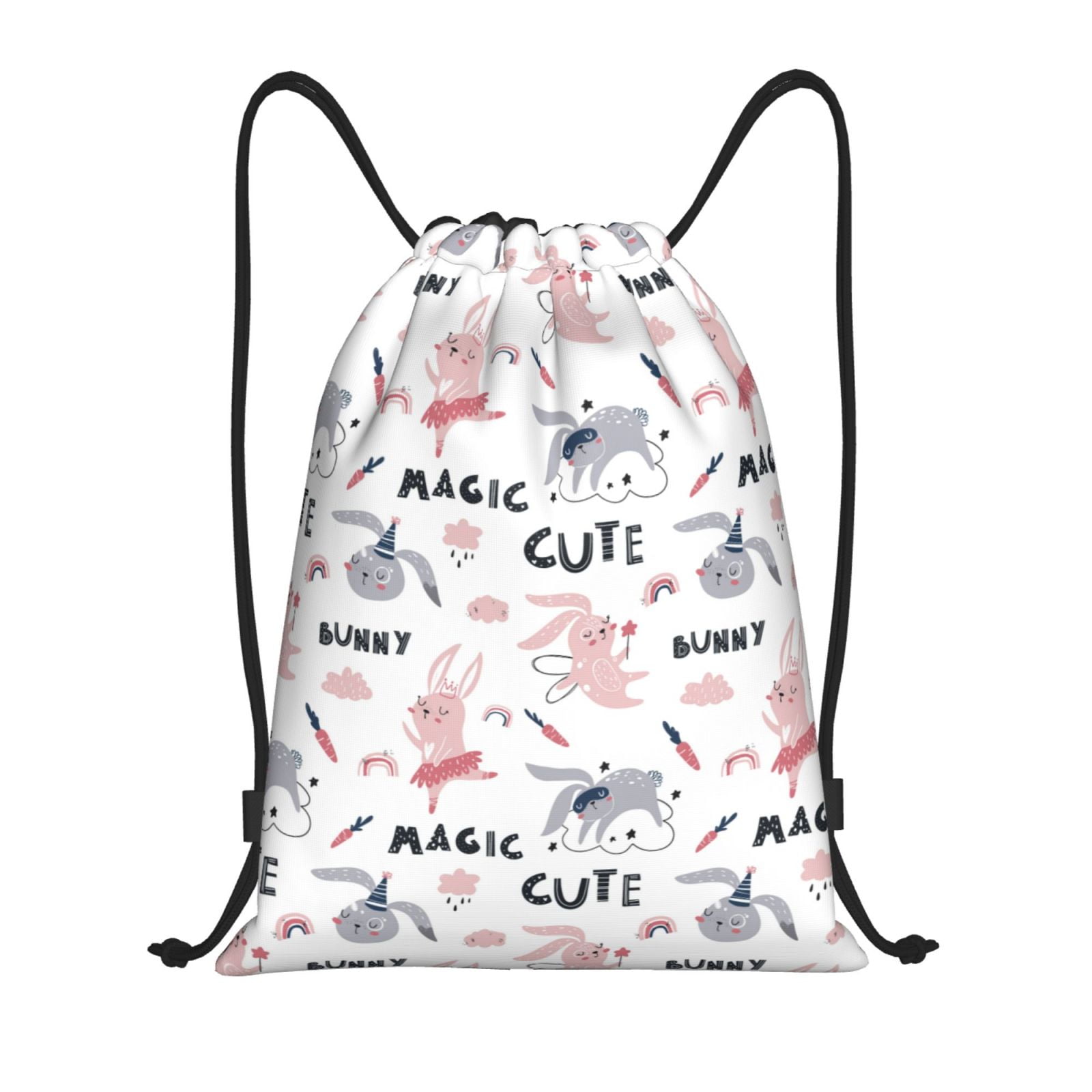 Bingfone Cute Magic Bunny Drawstrings Backpacks Bags for Men Women Gym ...