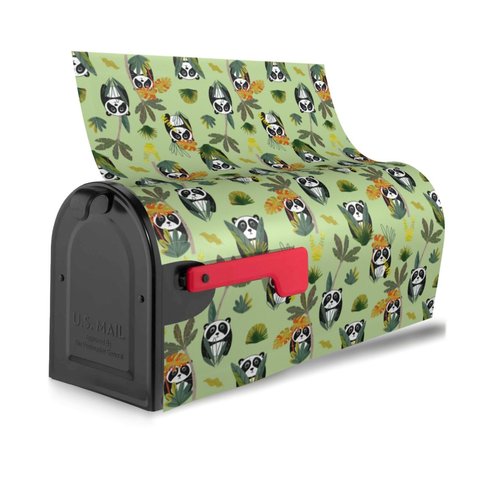 Bingfone Cute Panda Bear In Greenery Forest Magnetic Mailbox Cover ...