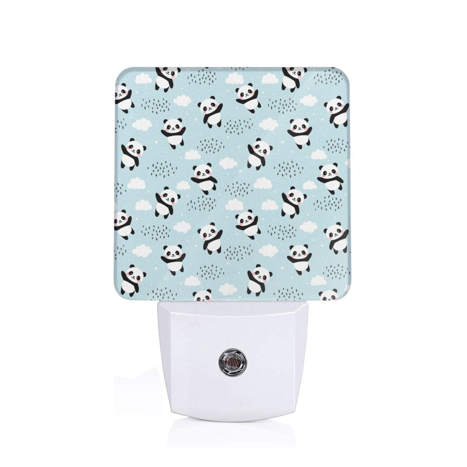 Bingfone Cute Panda Bear Print Night Lights Plug into Wall,Dusk to Dawn ...