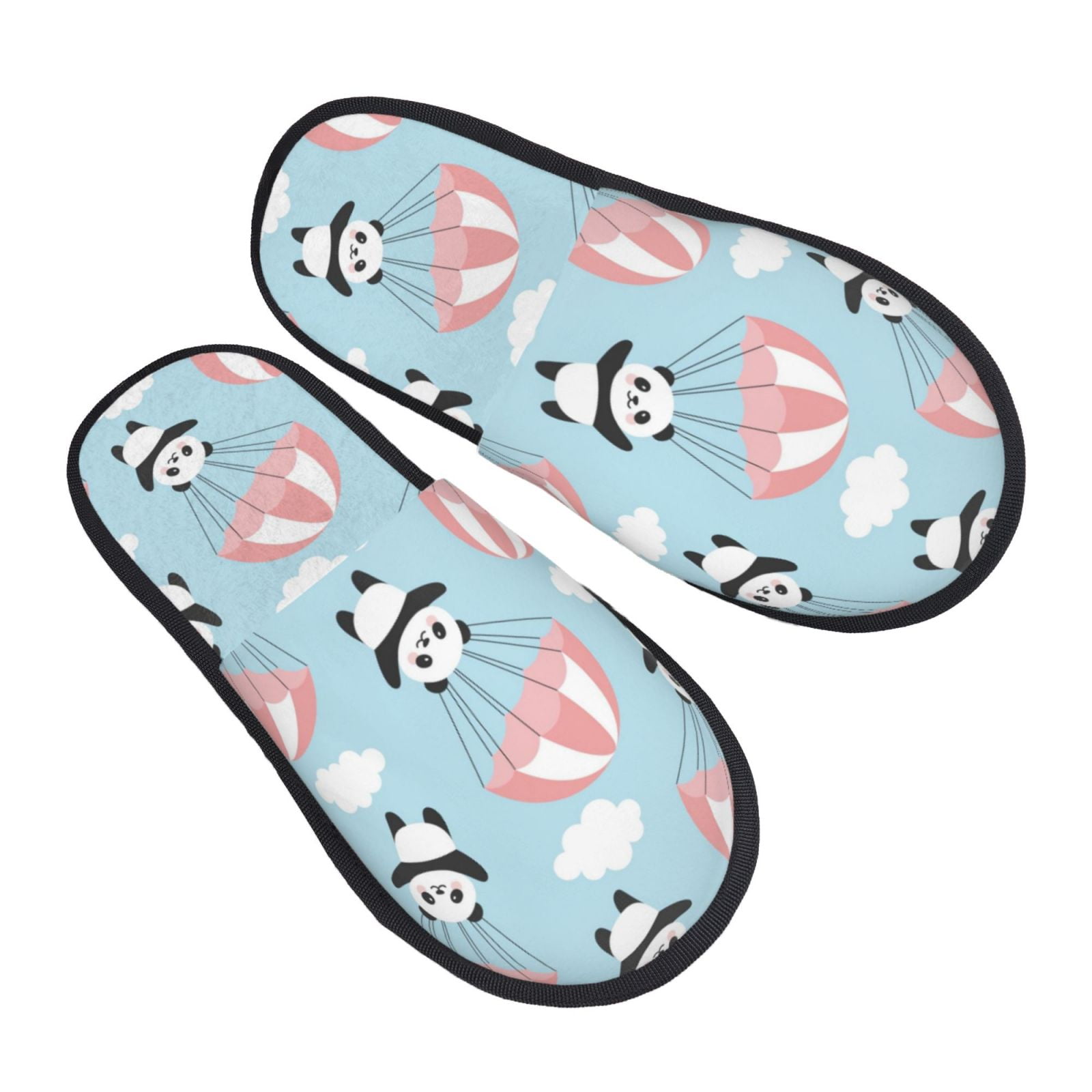 Bingfone Cute Panda Flying In The Sky House Slippers For Women Men With ...