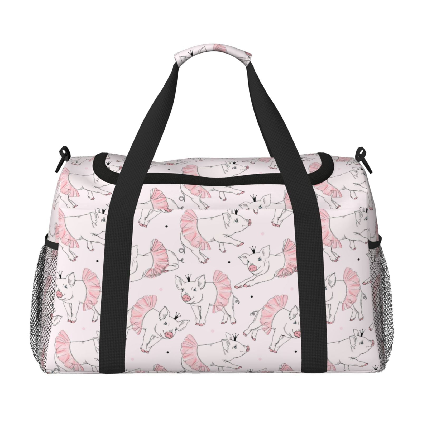 Bingfone Cute Piggy Ballerina Print Travel Duffel Tote Bag,Waterproof ...