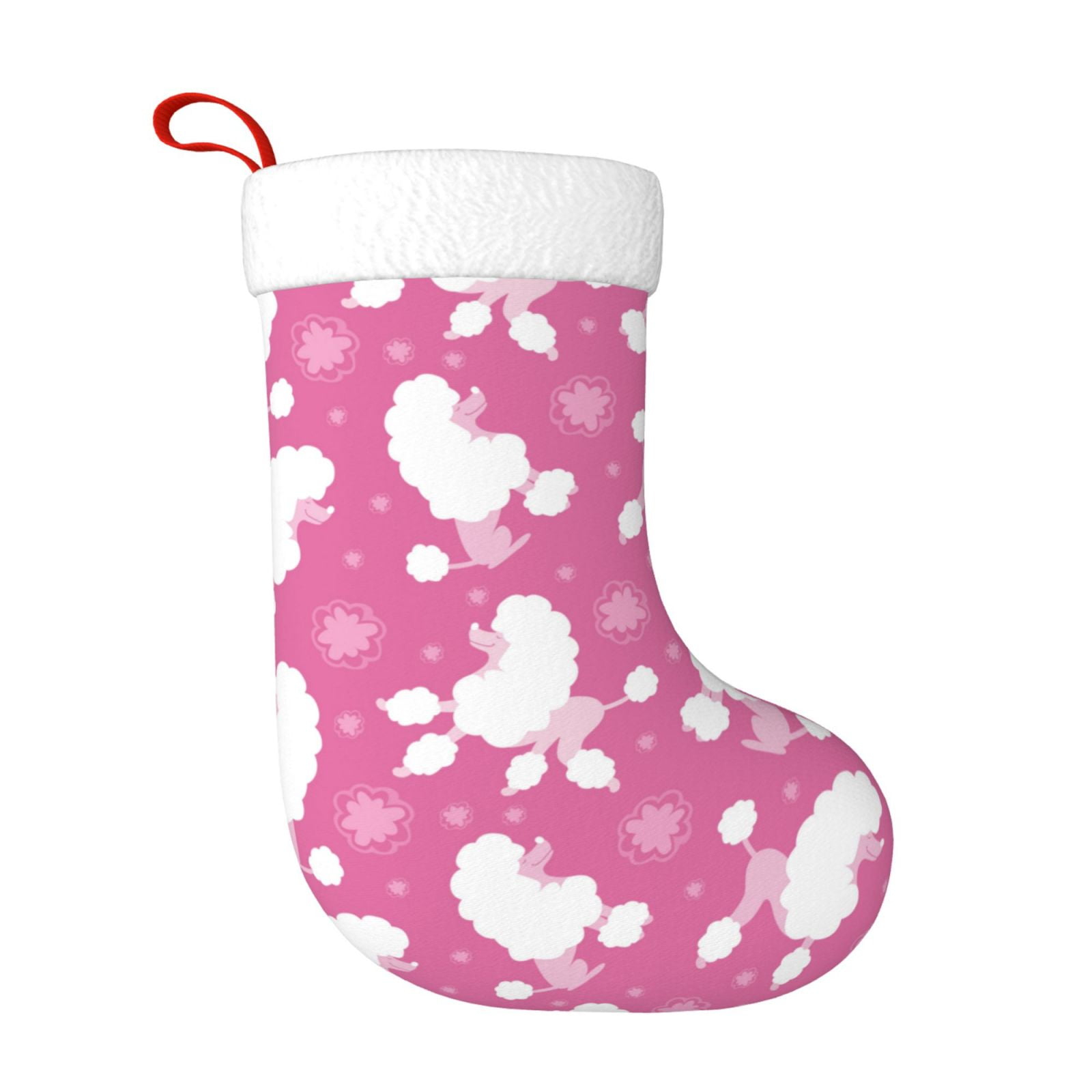 Bingfone Cute Poodle Dog Print Personalized Christmas Stocking ...