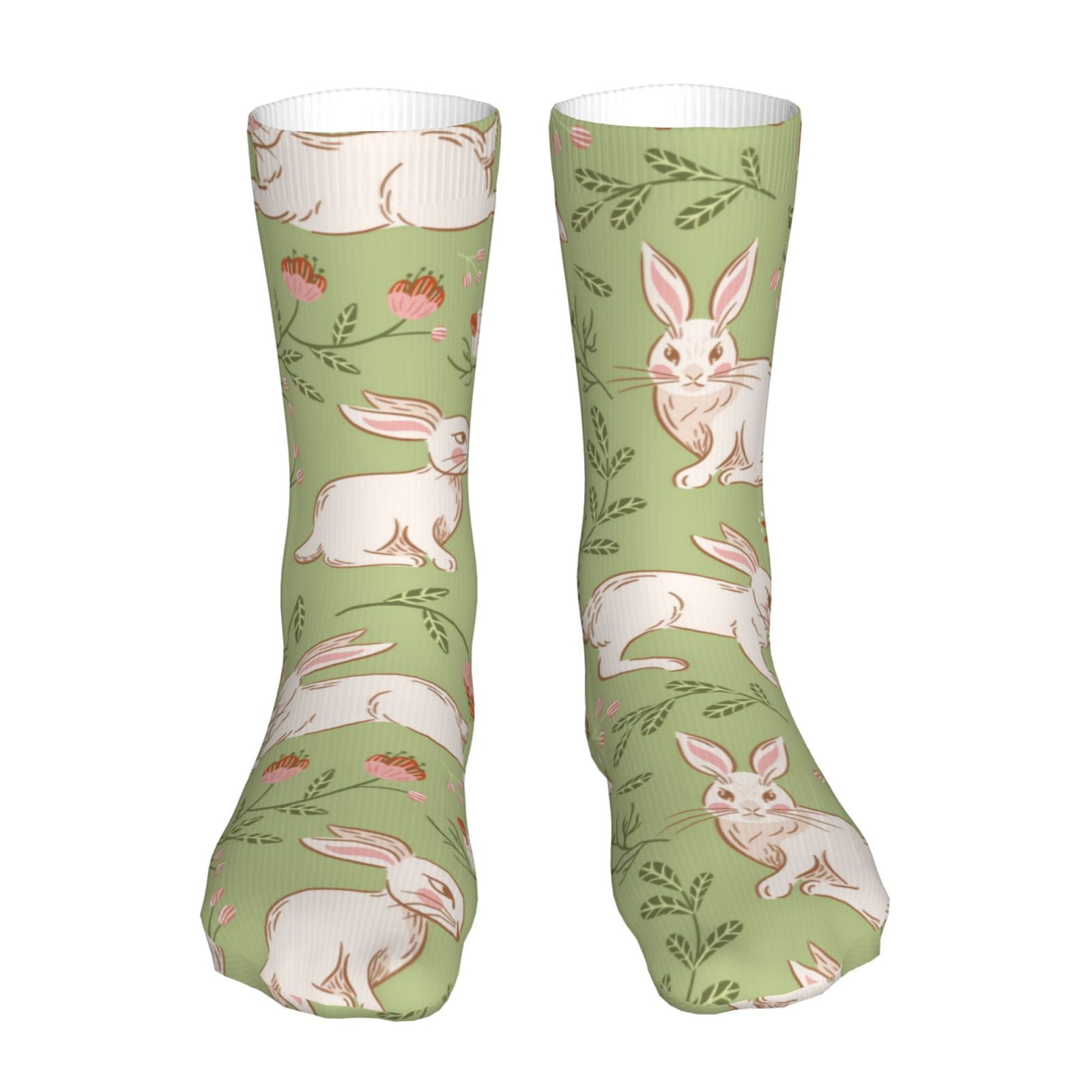 Bingfone Cute Rabbit And Flower Prirnt Women's Men's Fun Pattern and ...
