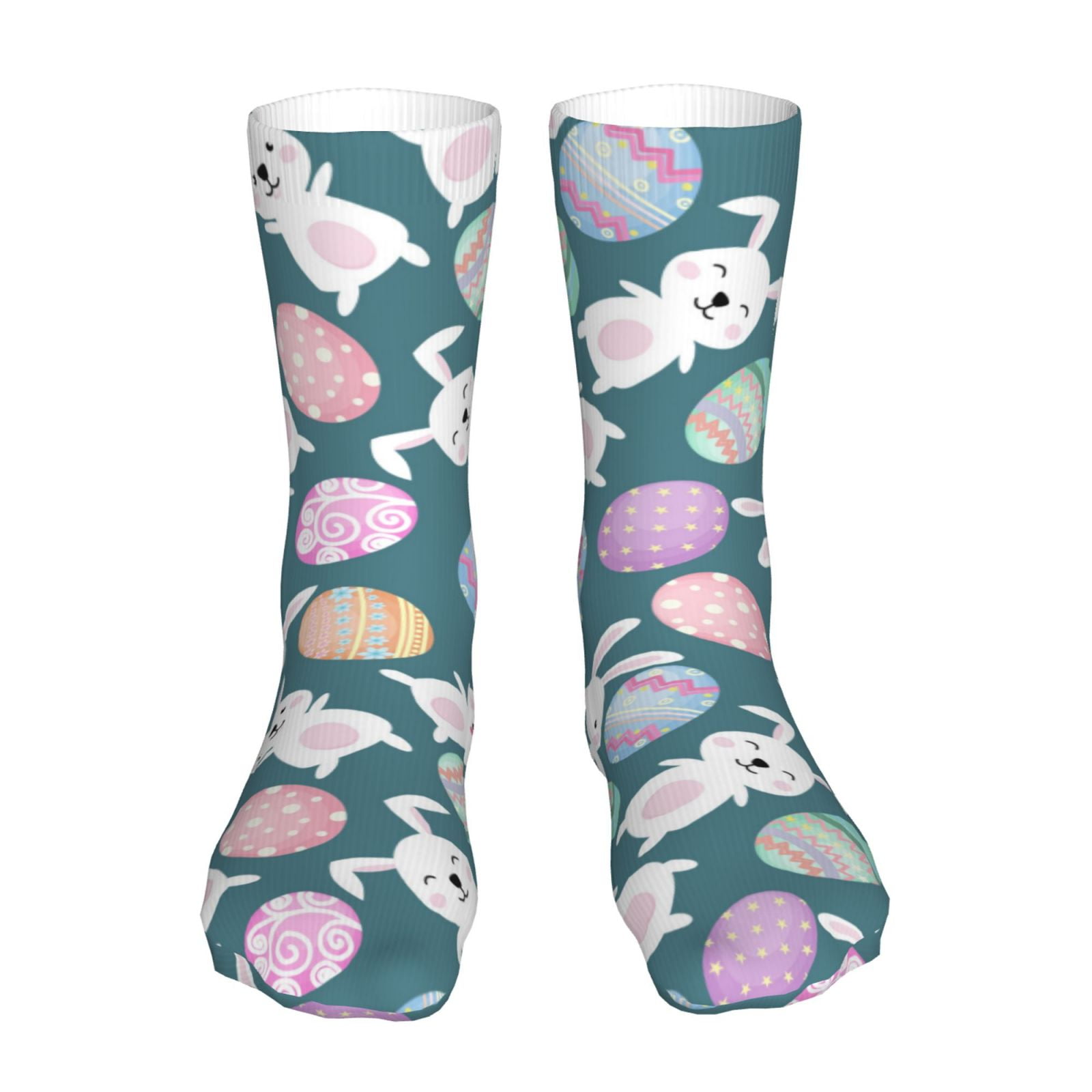 Bingfone Cute Rabbit Easter Prirnt Women's Men's Fun Pattern and Solid ...