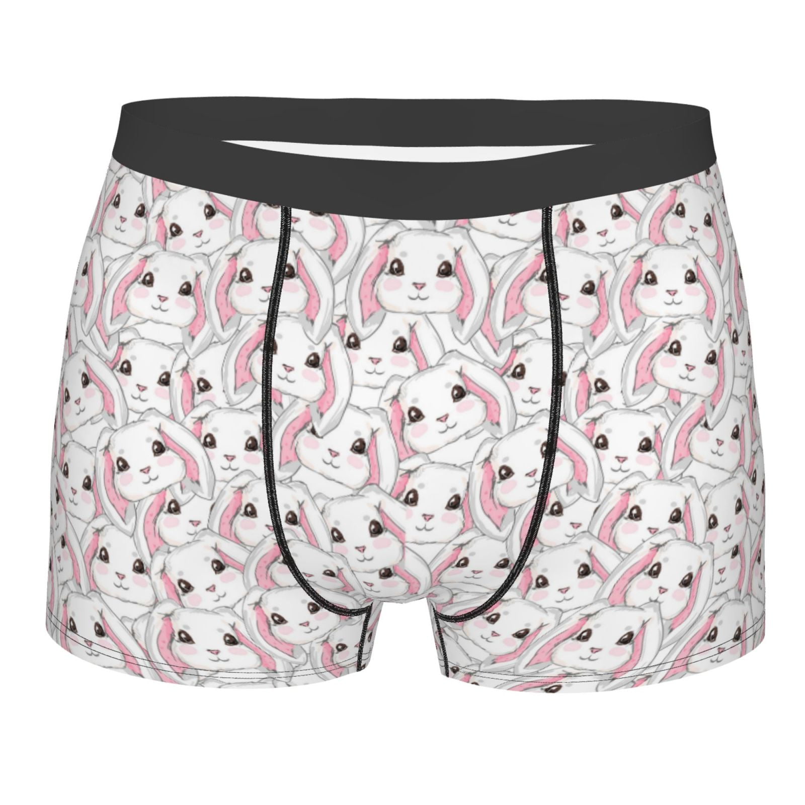 Bingfone Cute Rabbit Men's Underwear - Casual Stretch Boxer Briefs-X ...