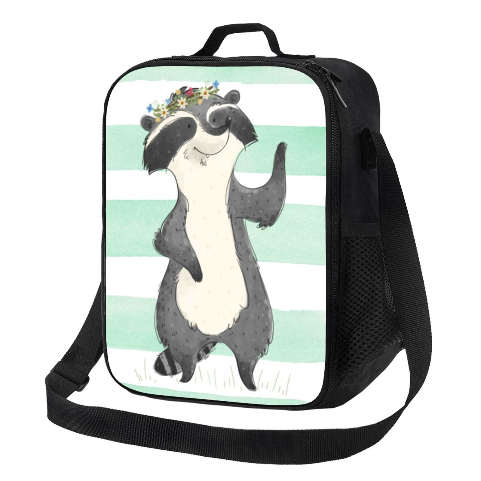 Bingfone Cute Raccoon Reusable Insulated Lunch Bag Cooler For Work ...