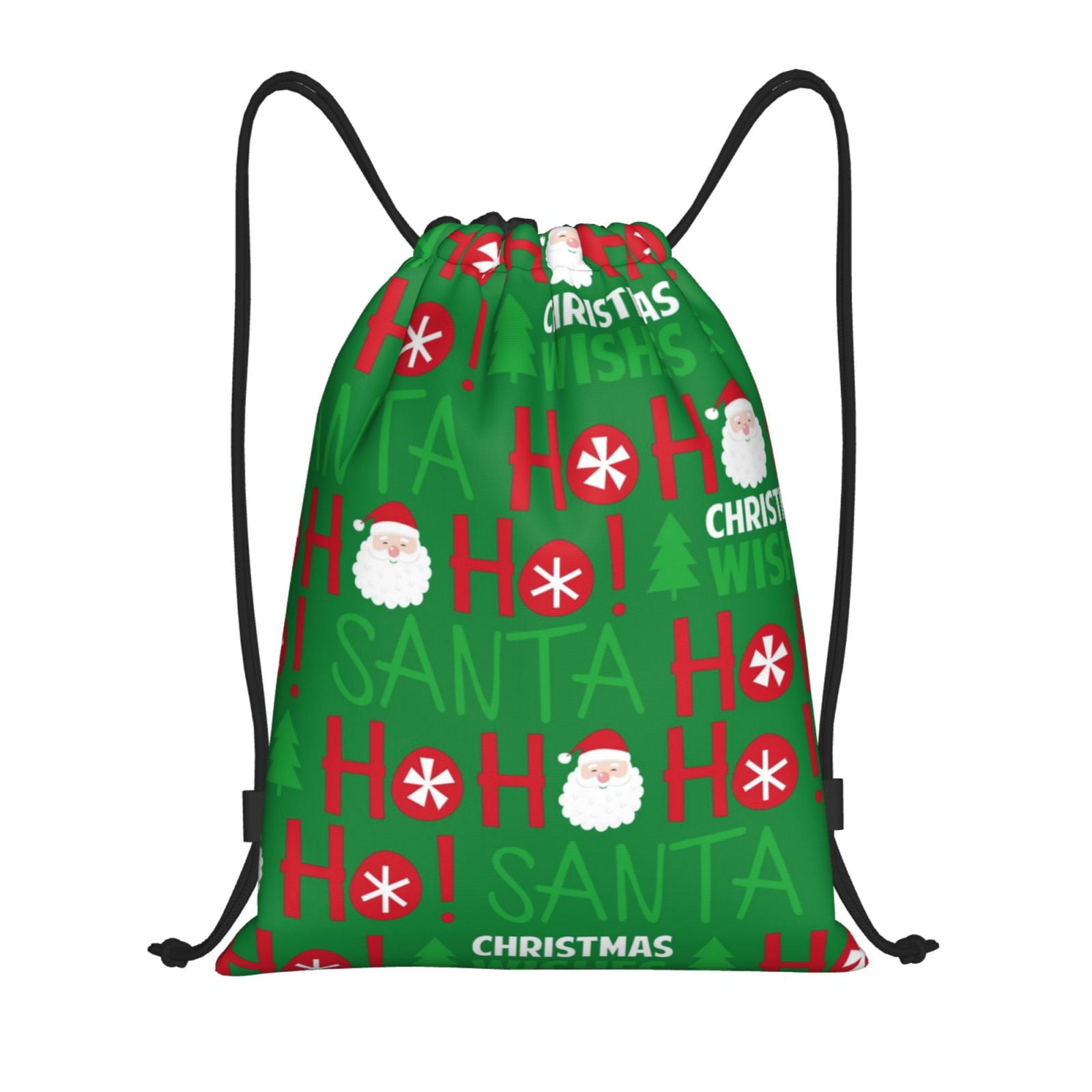 Bingfone Cute Santa Drawstrings Backpacks Bags For Men Women Gym ...
