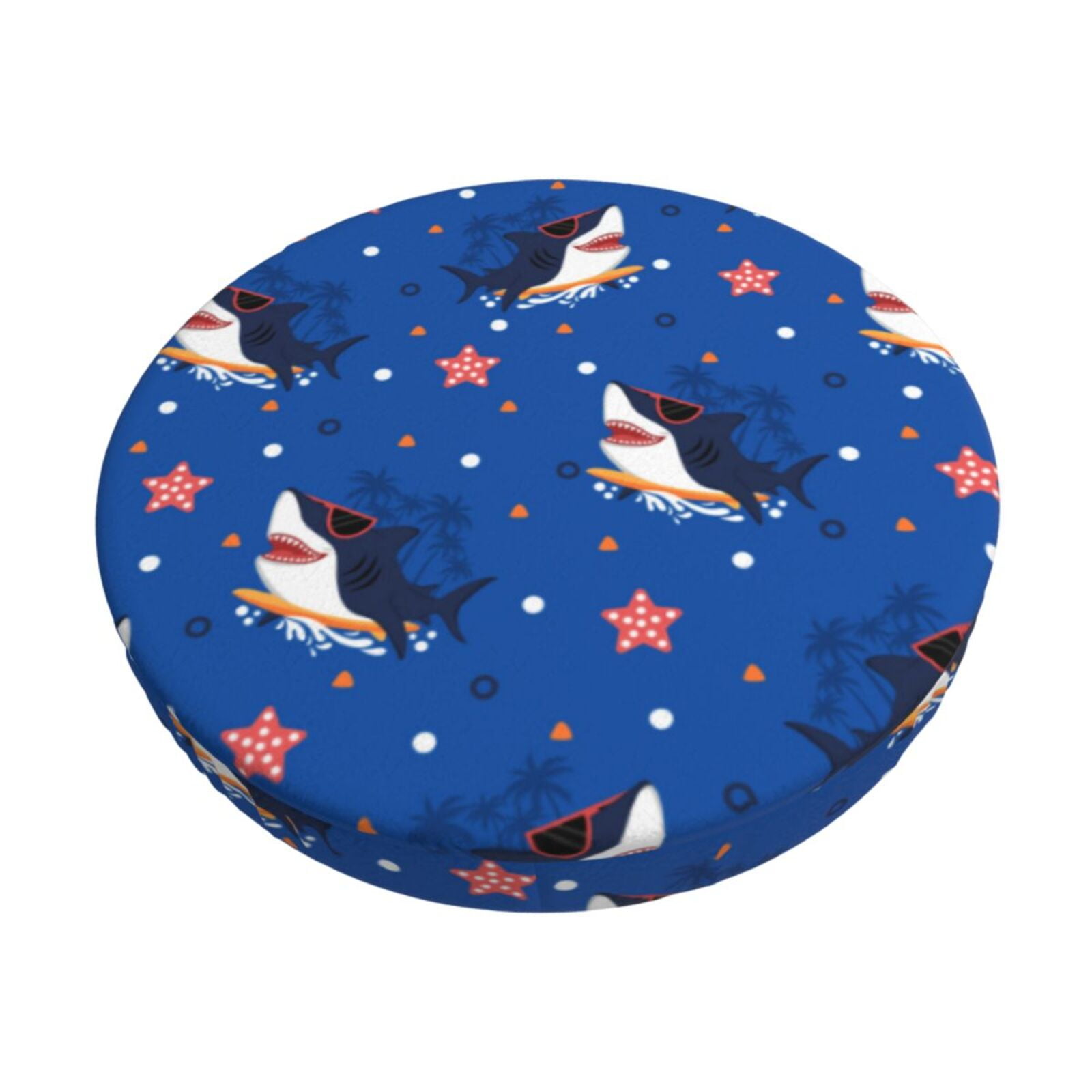 Bingfone Cute Shark Cartoon Padded Round Bar Stool Cover Cushion with ...