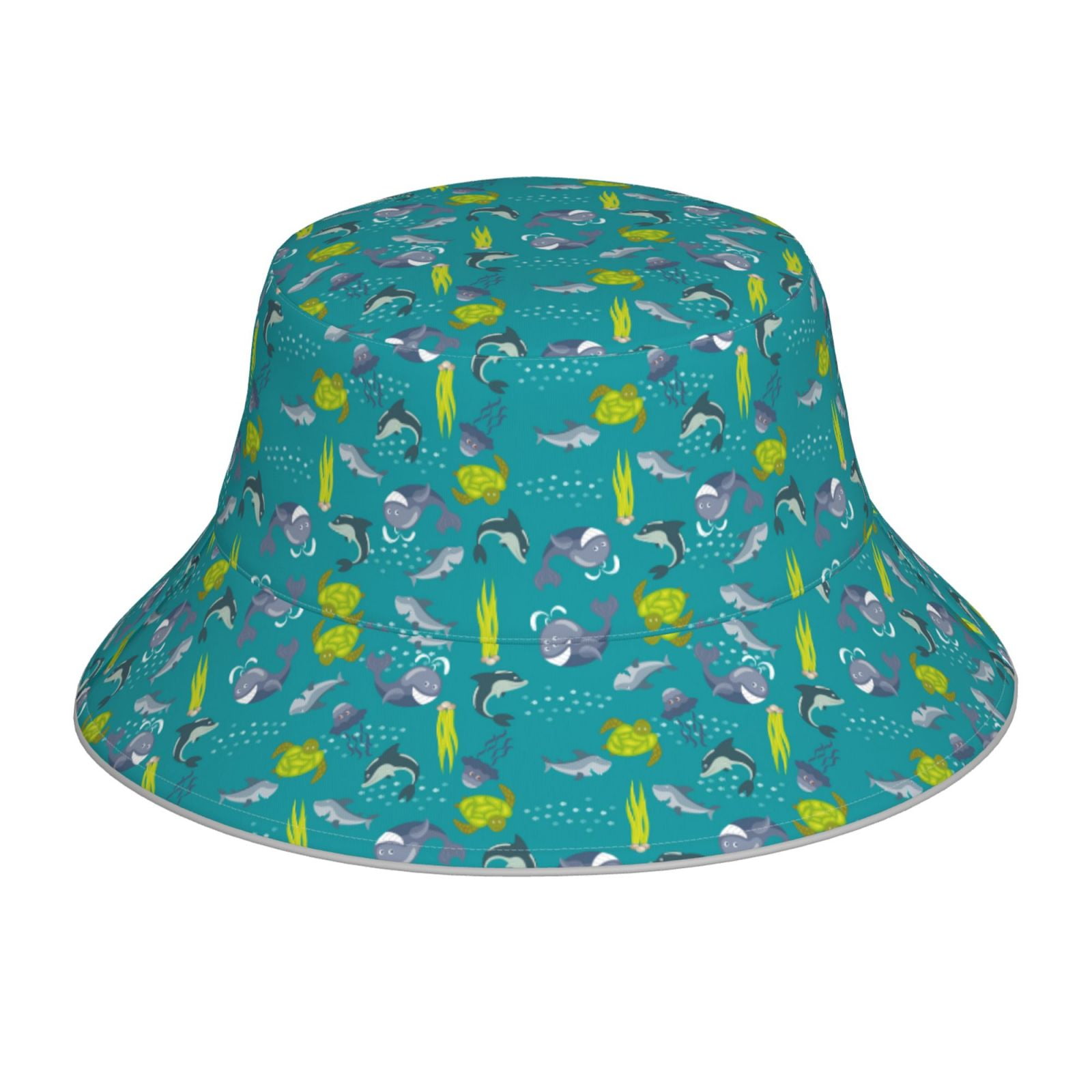 Bingfone Cute Shark Turtle Bucket Hat for Men Women,Packable Reversible ...