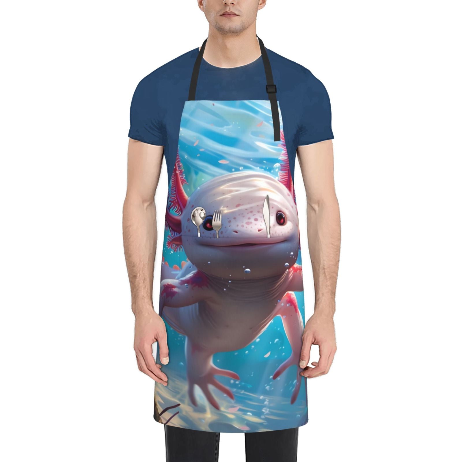Bingfone Cute Underwater Axolotl Apron Gifts For Men, Women ...
