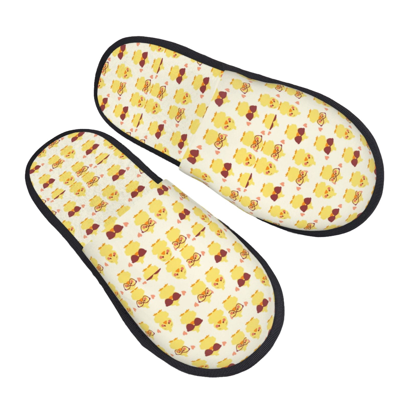 Bingfone Cute Yellow Duck House Slippers for Women Men with Soft Rubber ...