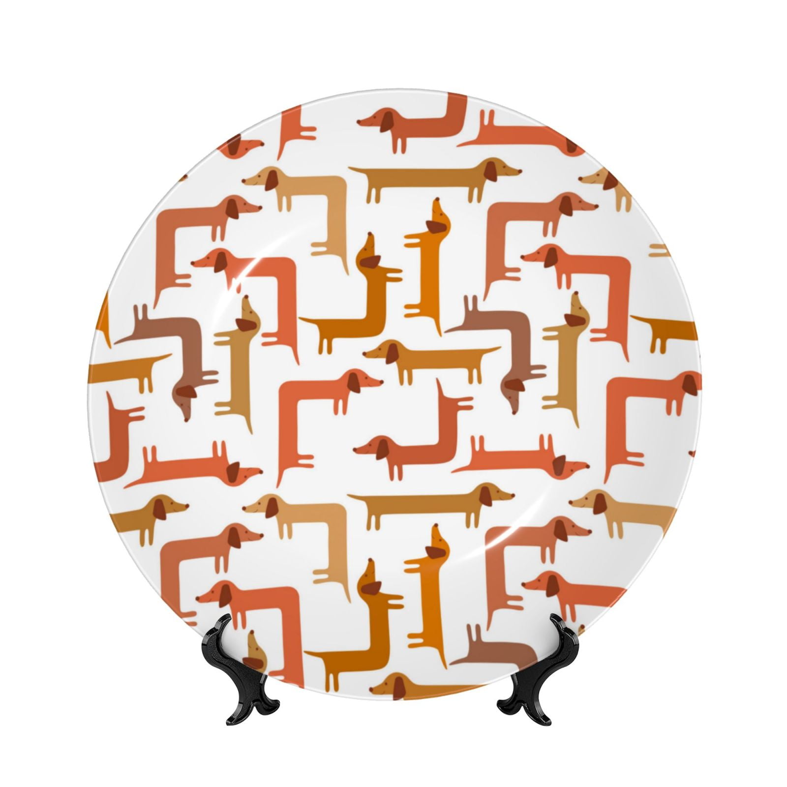 Bingfone Dachshund Dog Print Bone China Dinner Decorative Plates ...