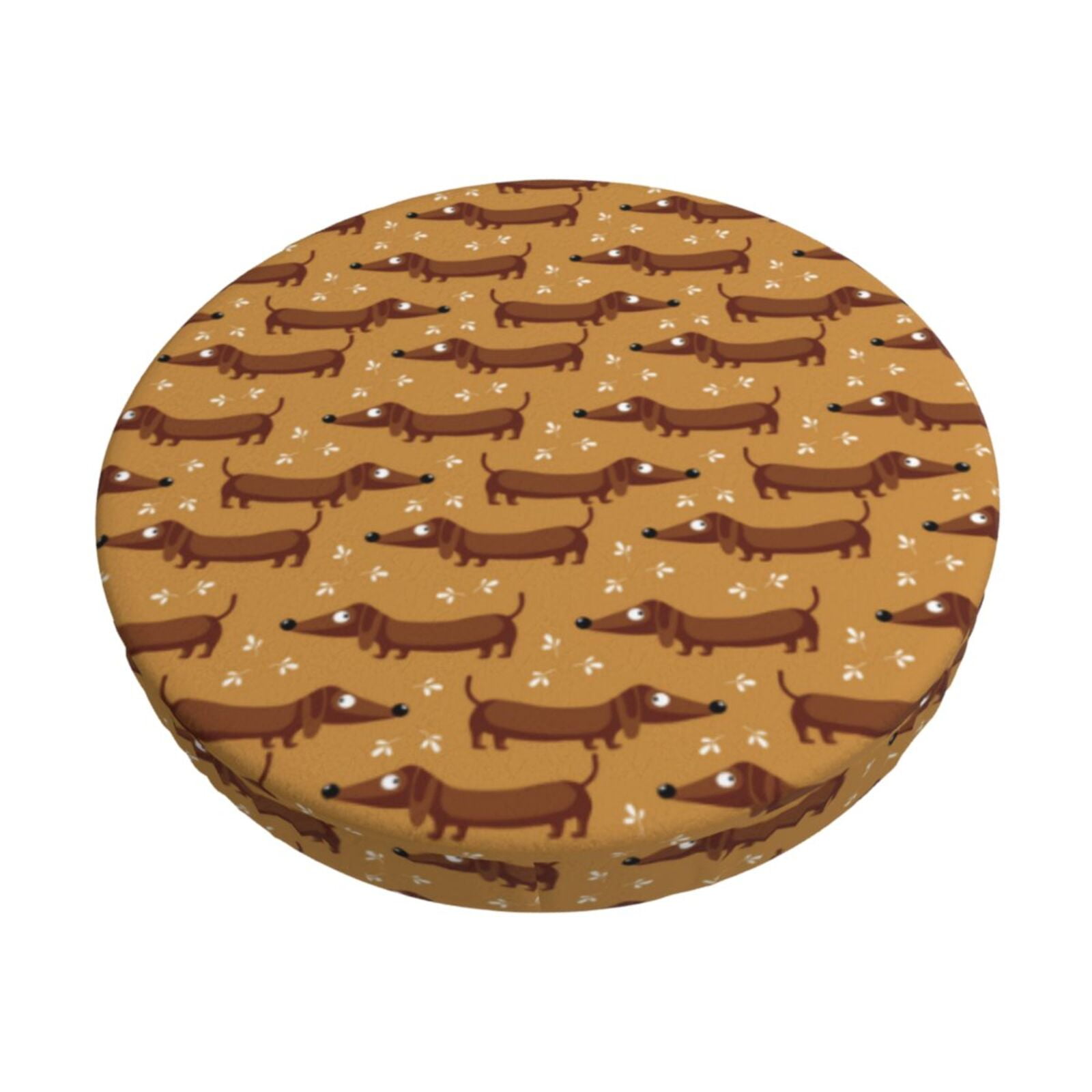 Bingfone Dachshund Dog Puppy Padded Round Bar Stool Cover Cushion with ...