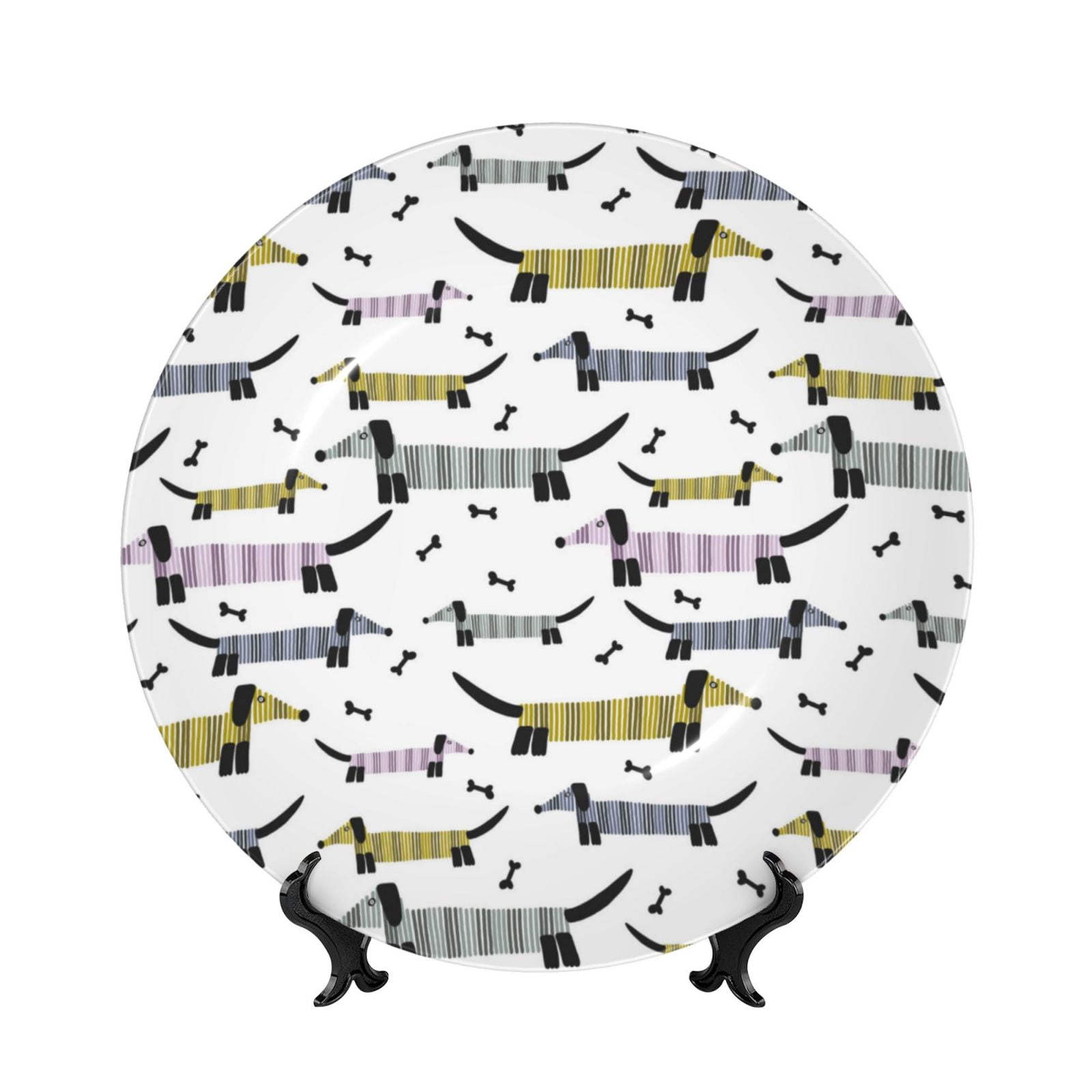Bingfone Dachshund Dog Puppy Print Bone China Dinner Decorative Plates ...