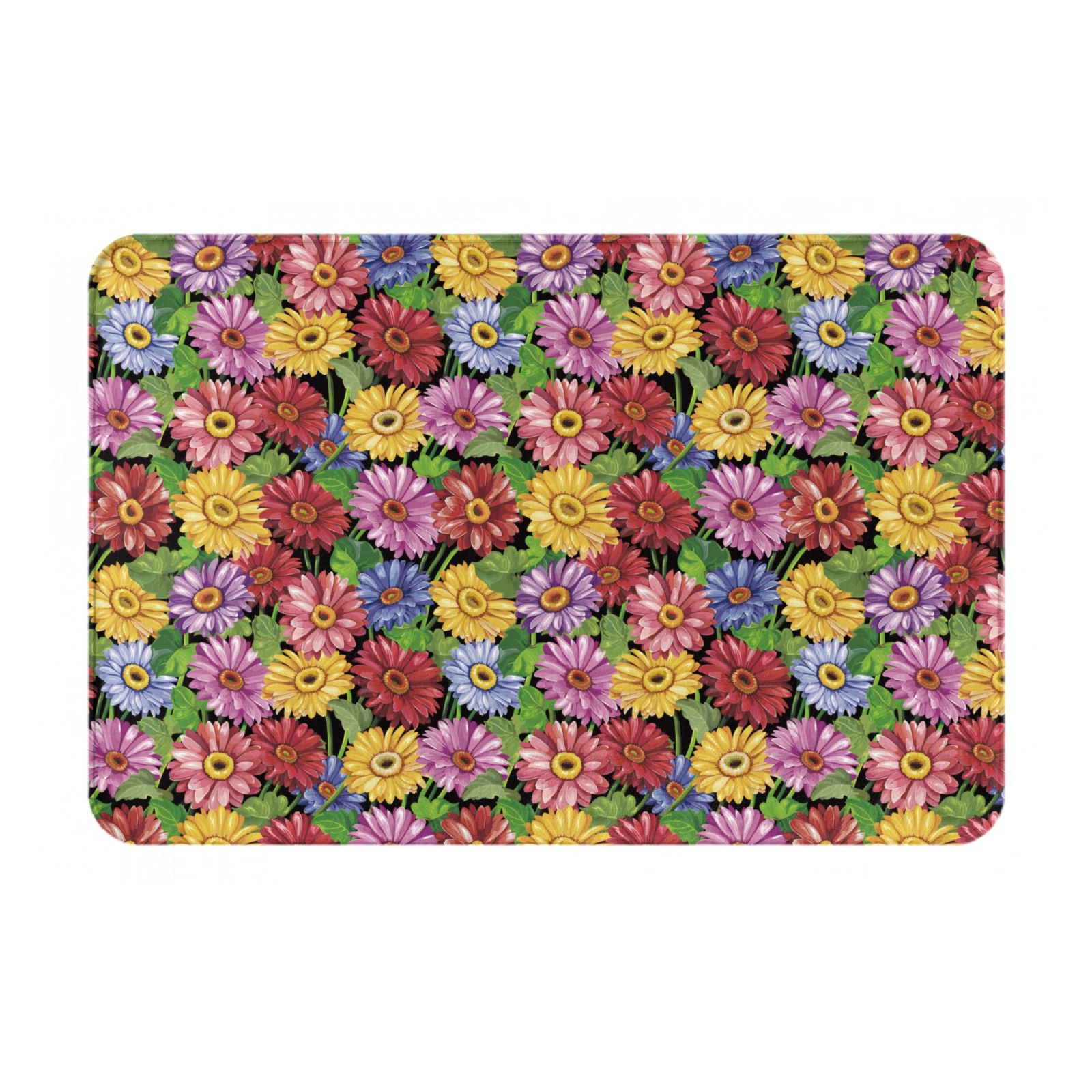 Bingfone Daisies Flowers Door Mat 16"x24" Front Entrance Non-Slip Low ...