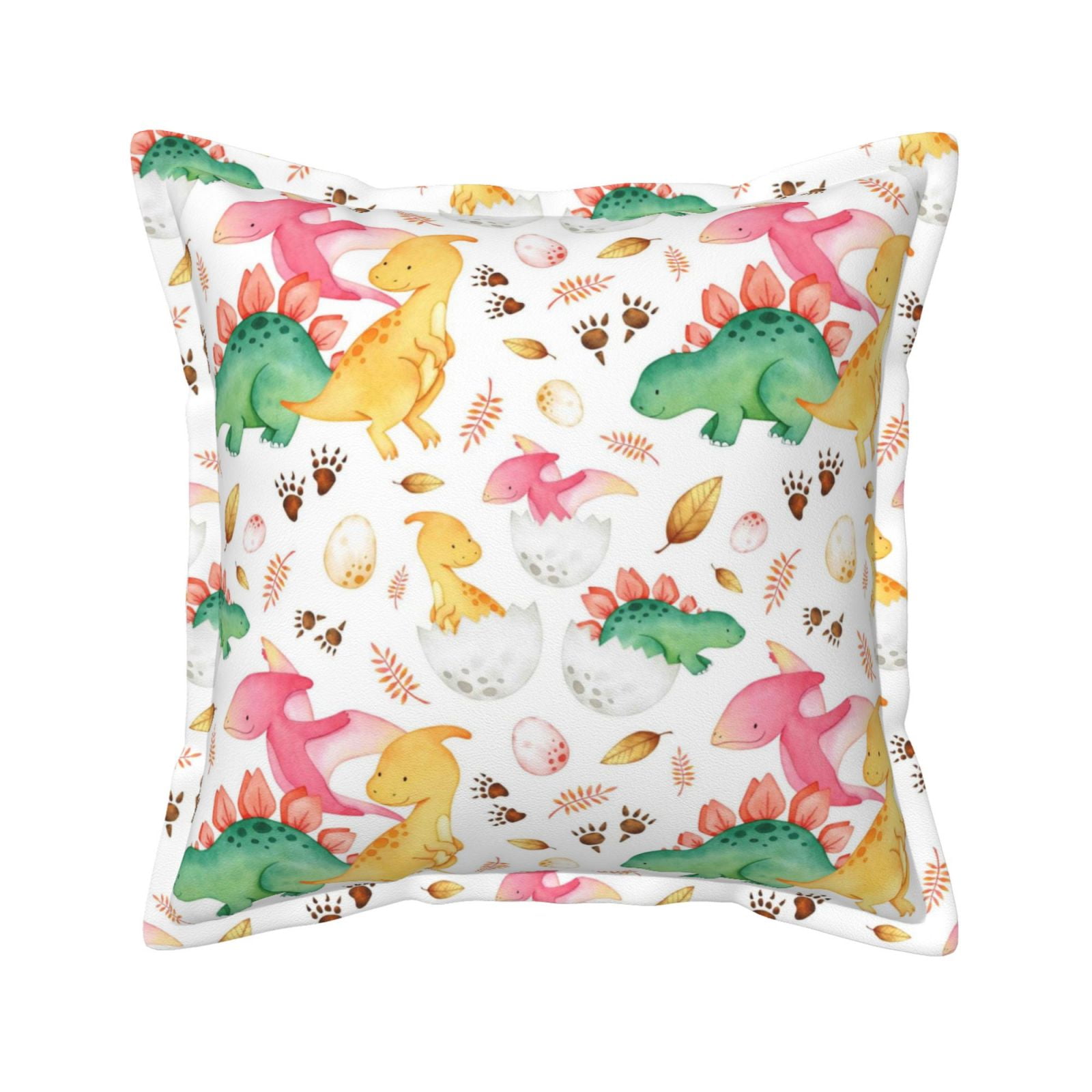 Bingfone Decorative Pillow Covers 16"X16" Cute Baby Dinosaurs Couch ...