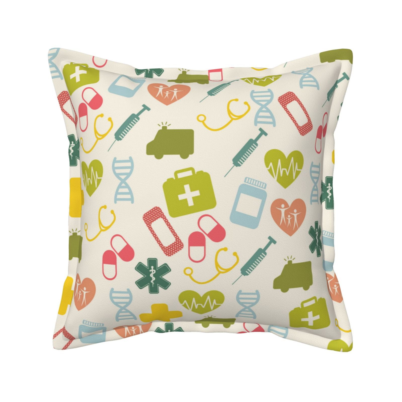 Bingfone Decorative Pillow Covers 16"X16" Medical Icons Couch Pillow ...