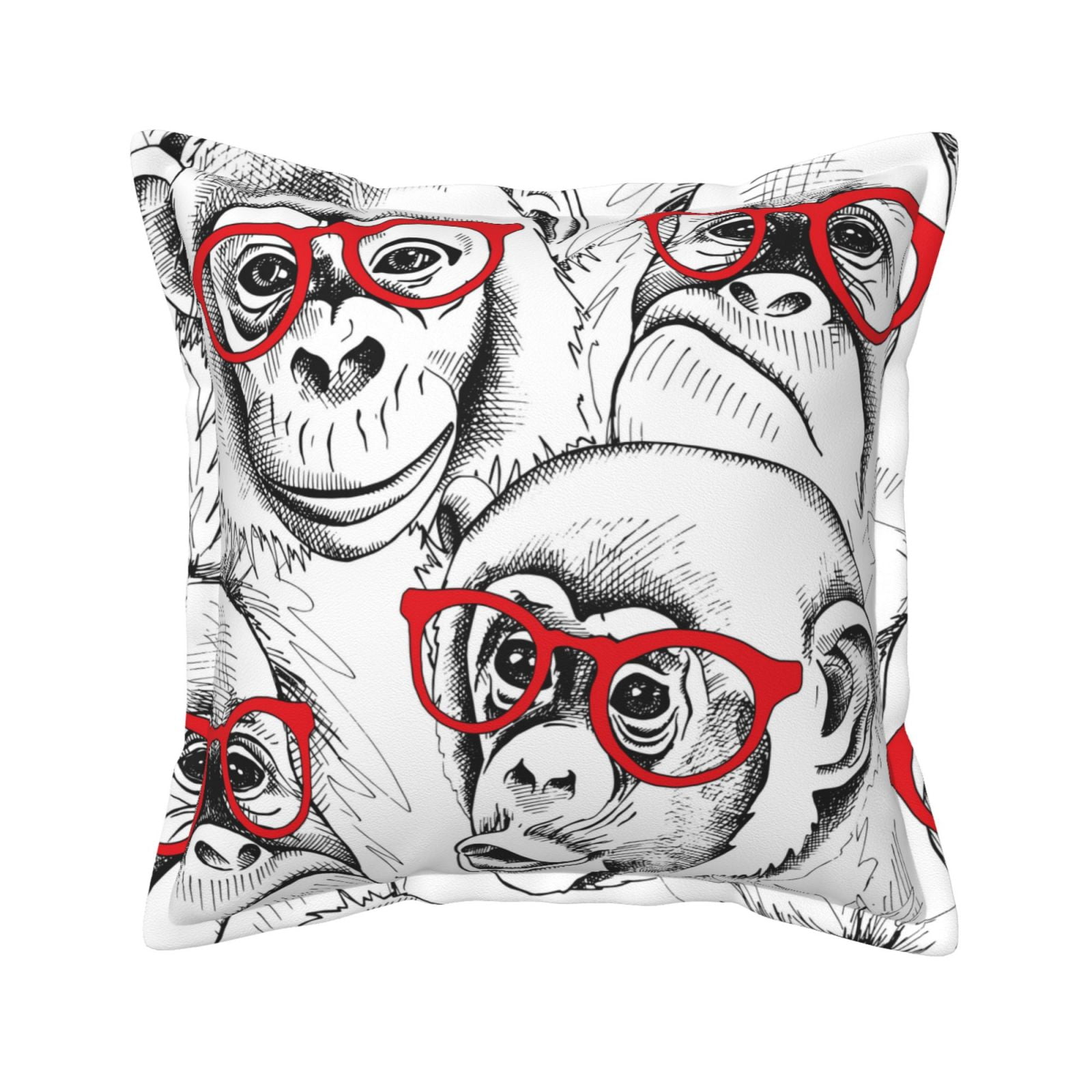 Bingfone Decorative Pillow Covers 16"X16" Monkey Couch Pillow Cases ...