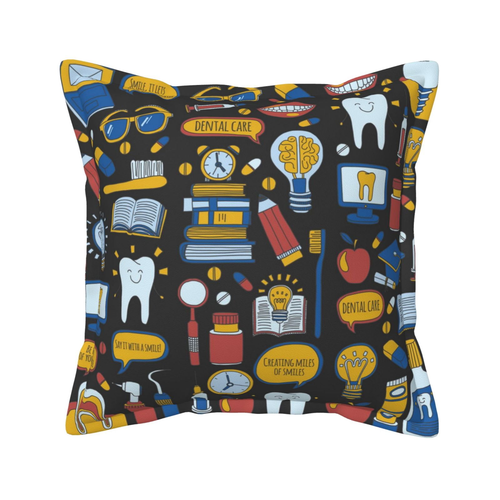 Bingfone Decorative Pillow Covers 16"X16" Teeth Couch Pillow Cases ...