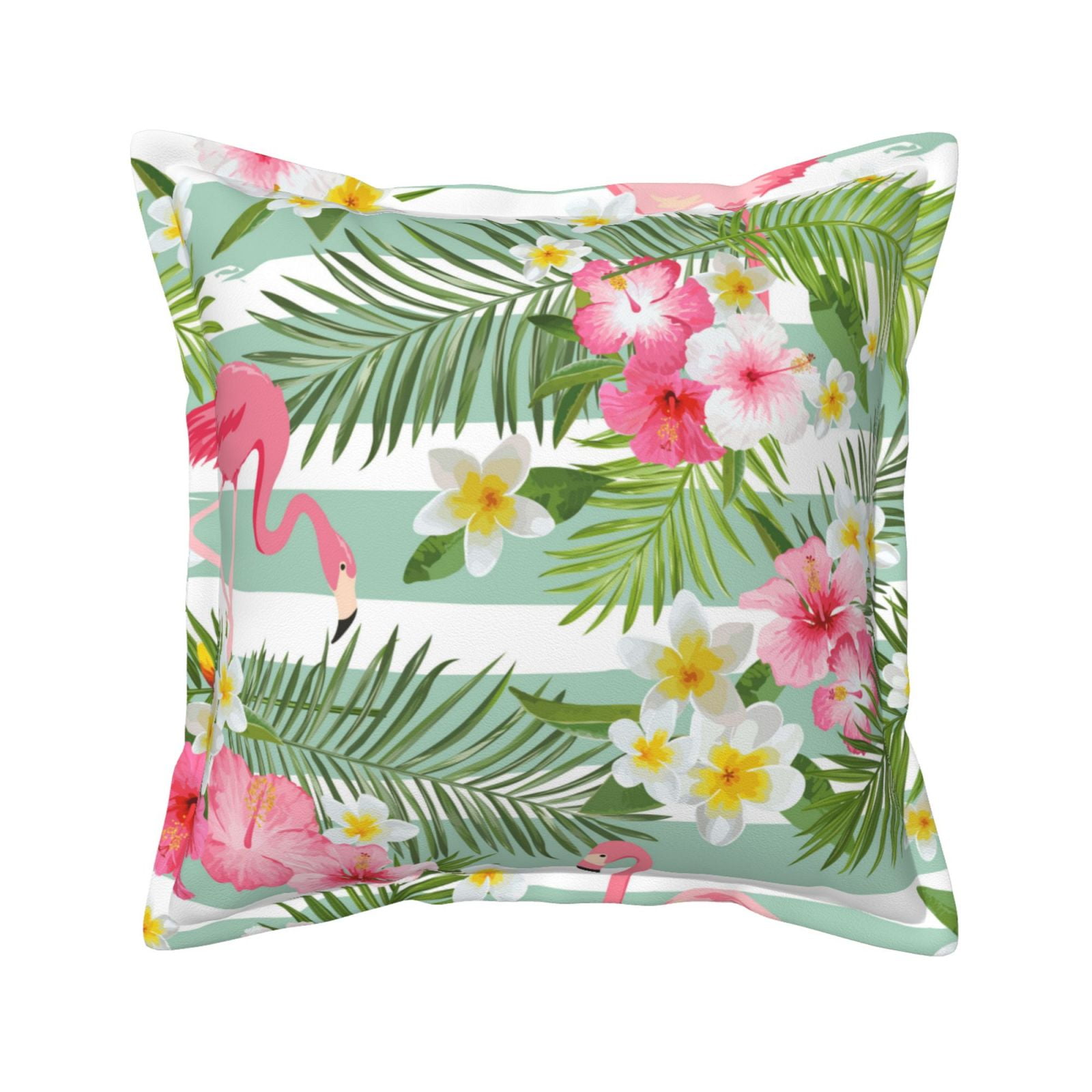 Bingfone Decorative Pillow Covers 16"X16" Tropical Flamingo Couch ...
