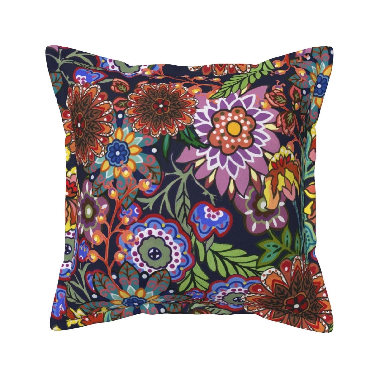 Bingfone Decorative Pillow Covers 16"X16" Vintage Floral Couch Pillow ...