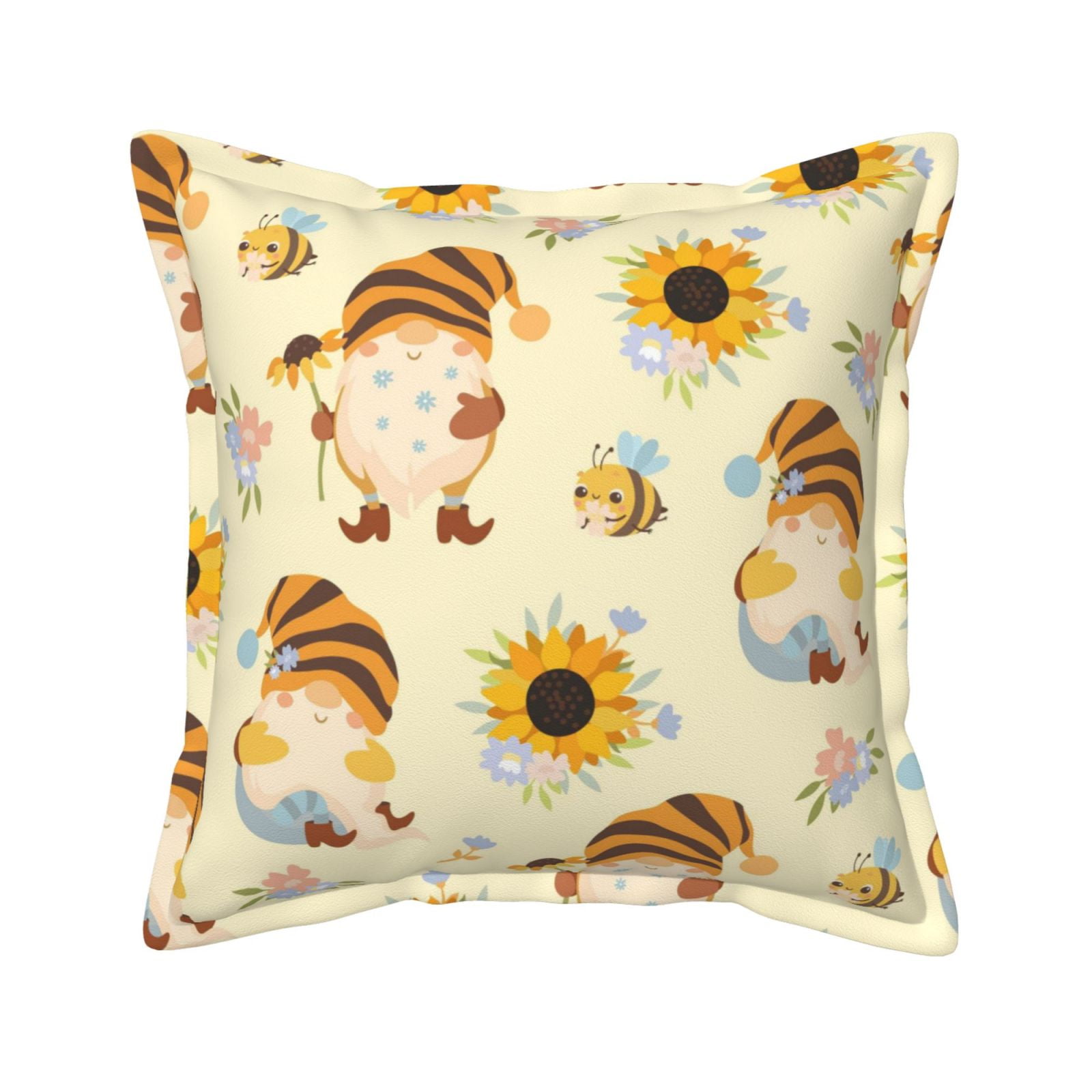 Bingfone Decorative Pillow Covers 16"X16" Watercolor Bee Honey ...