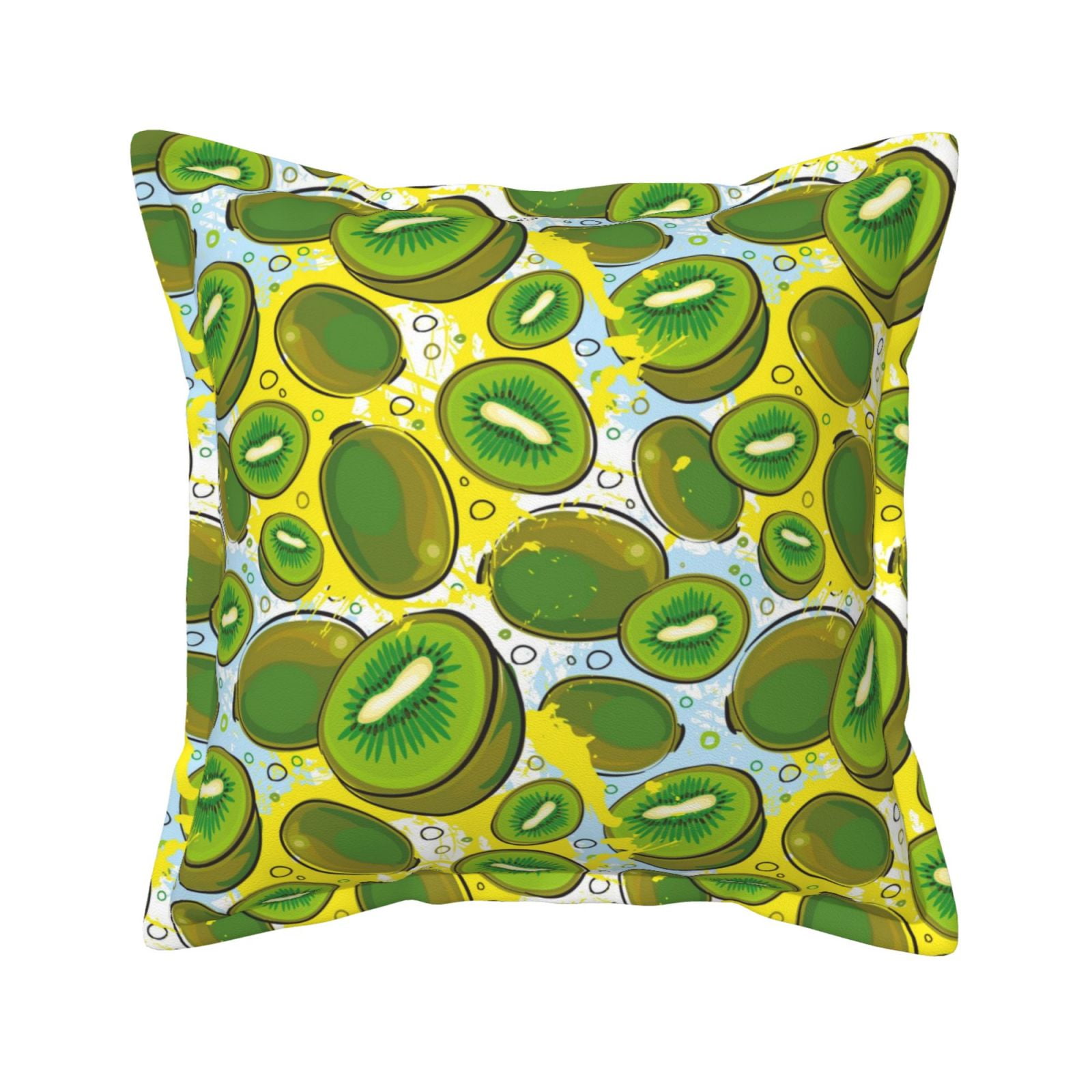 Bingfone Decorative Pillow Covers 16"X16" Watercolor Kiwi Fruits Summer ...