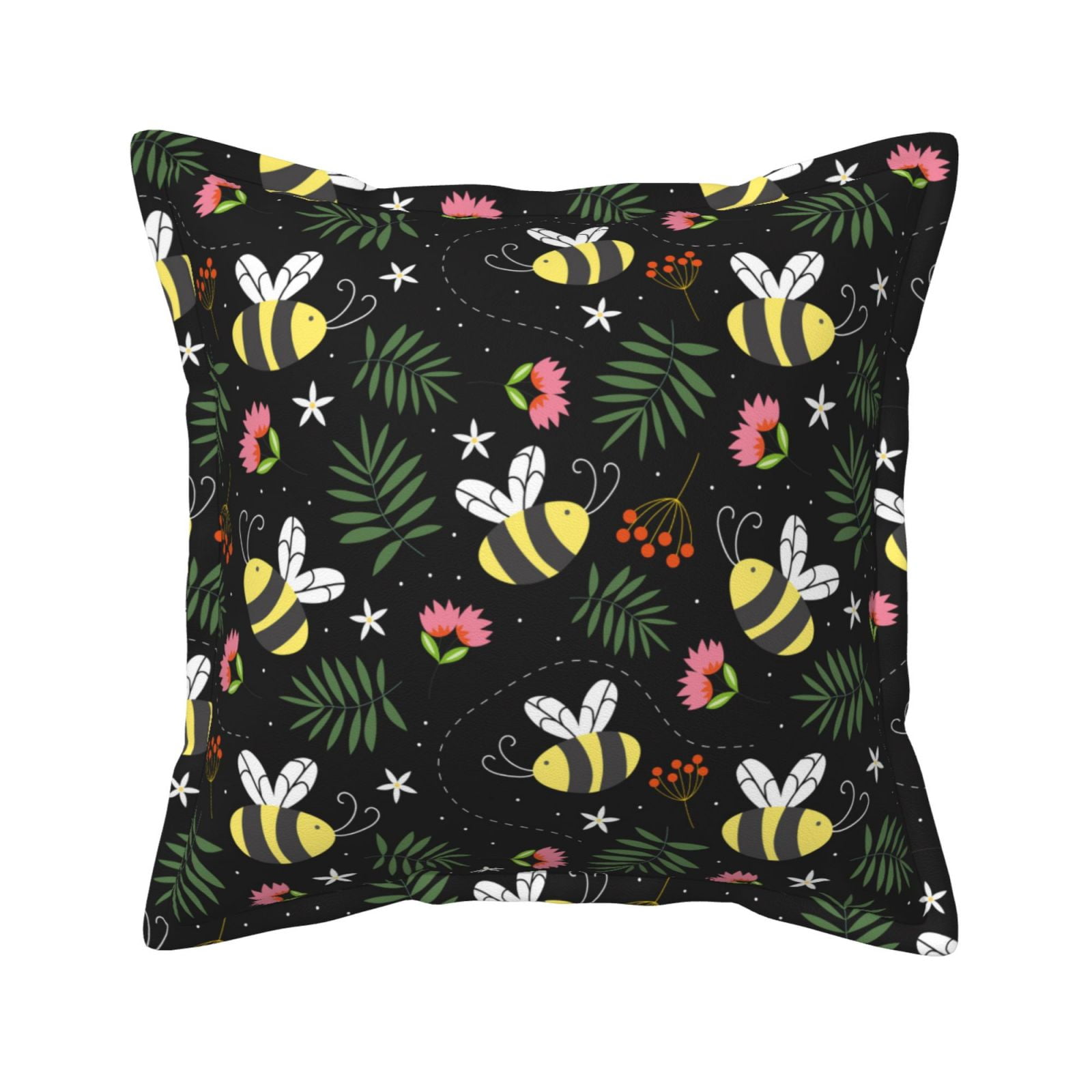 Bingfone Decorative Pillow Covers 18"X18" Bees Couch Pillow Cases ...
