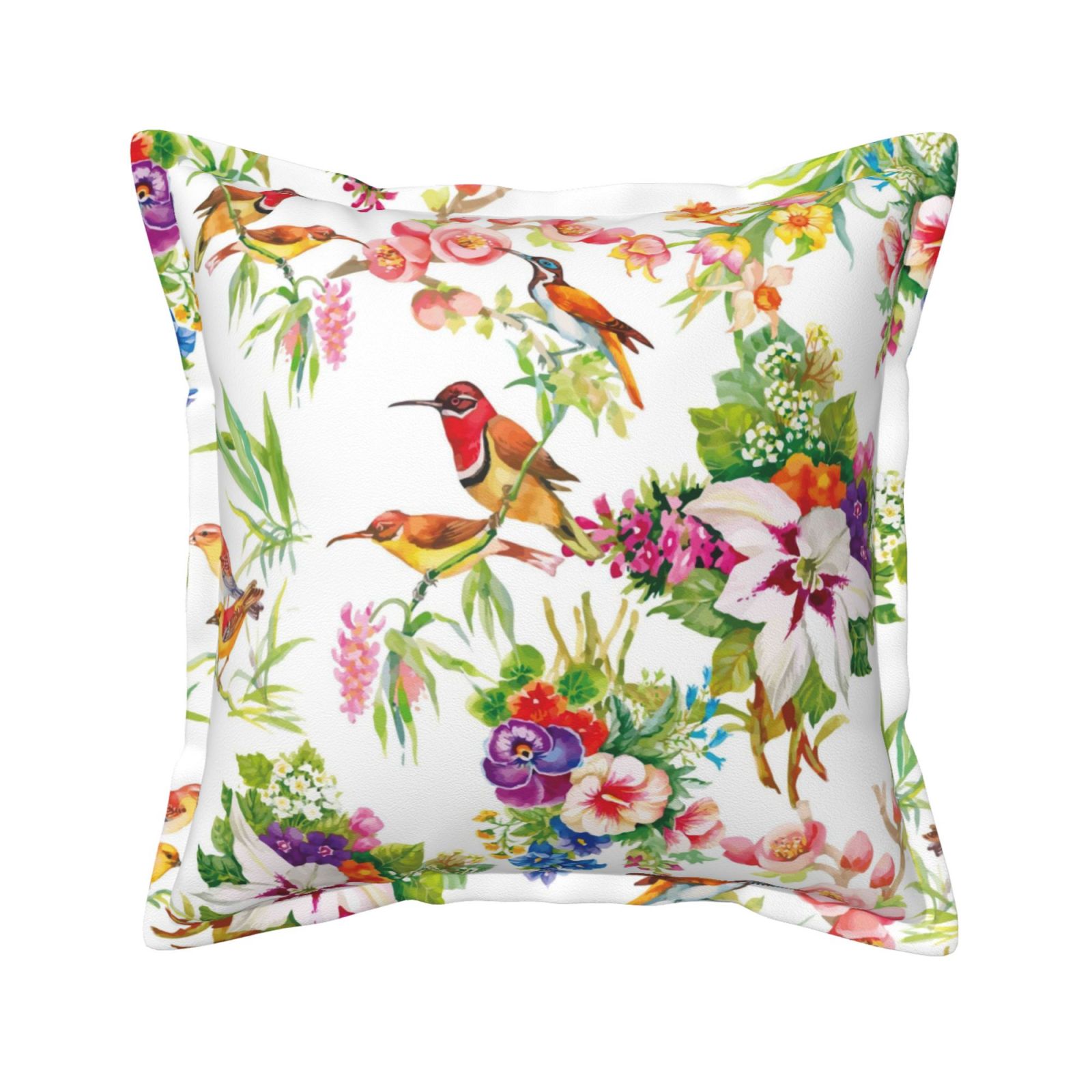 Bingfone Decorative Pillow Covers 18"X18" Birds And Flowers Couch ...