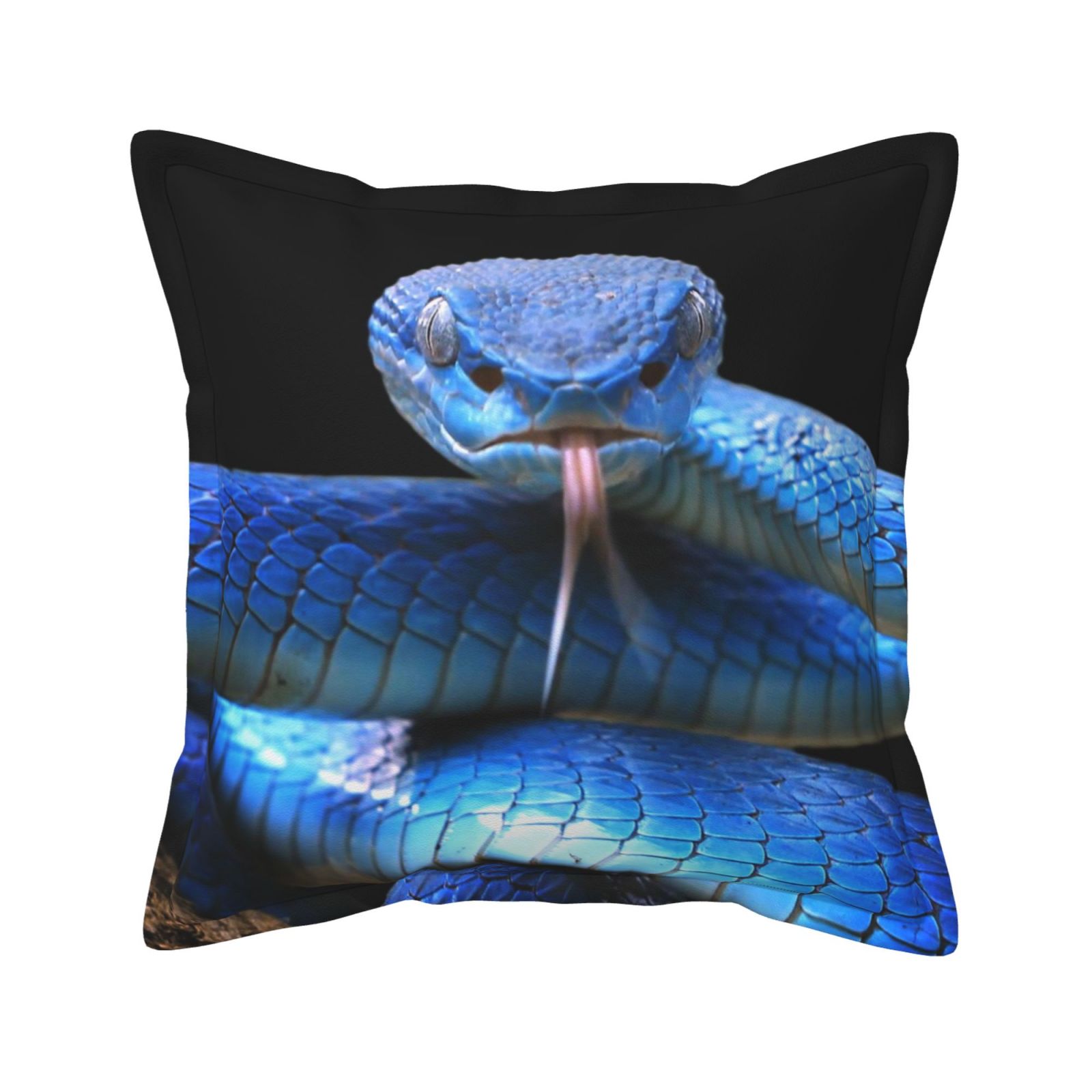 Bingfone Decorative Pillow Covers 18"X18" Blue Viper Snake Couch Pillow ...