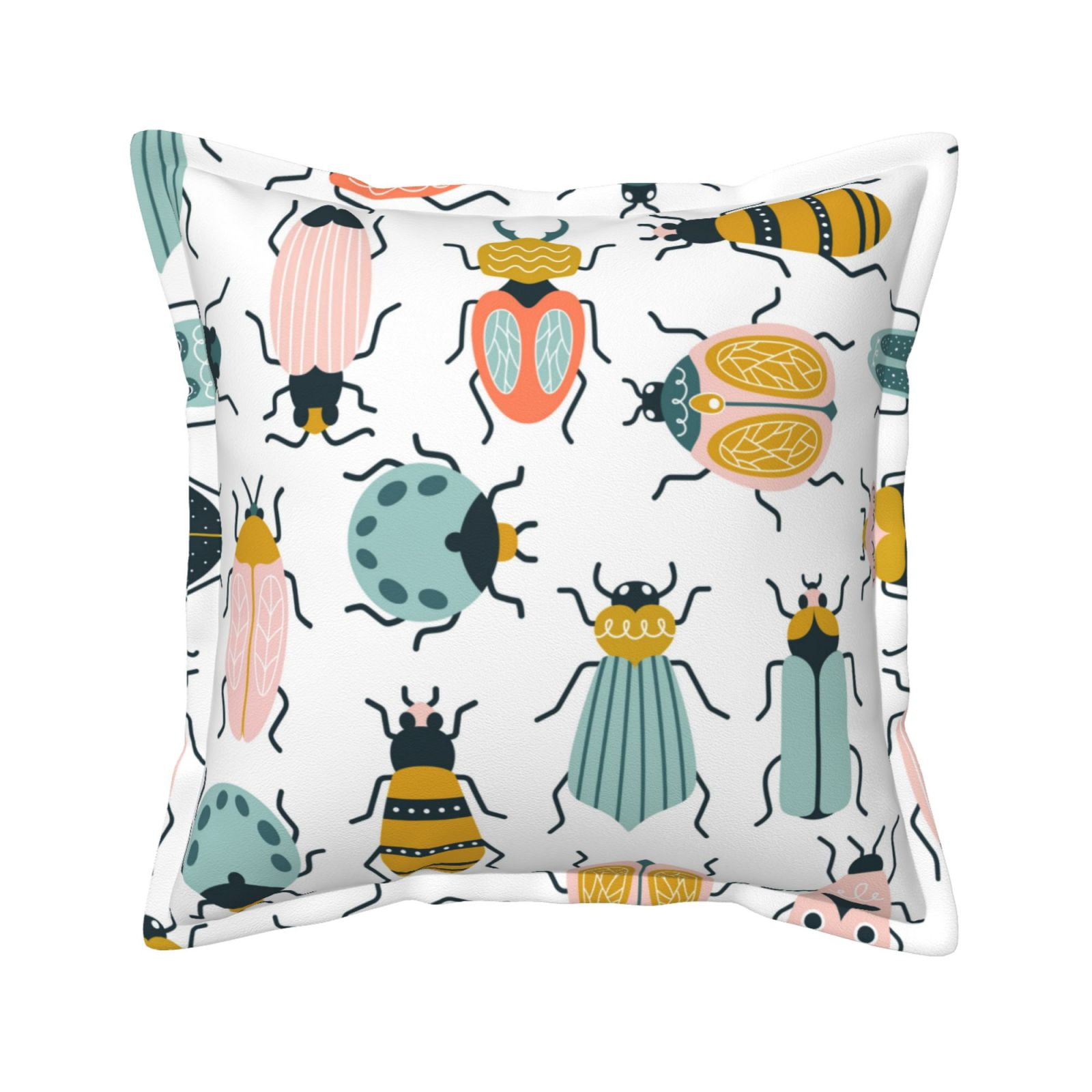 Bingfone Decorative Pillow Covers 18"X18" Colorful Insects Couch Pillow ...