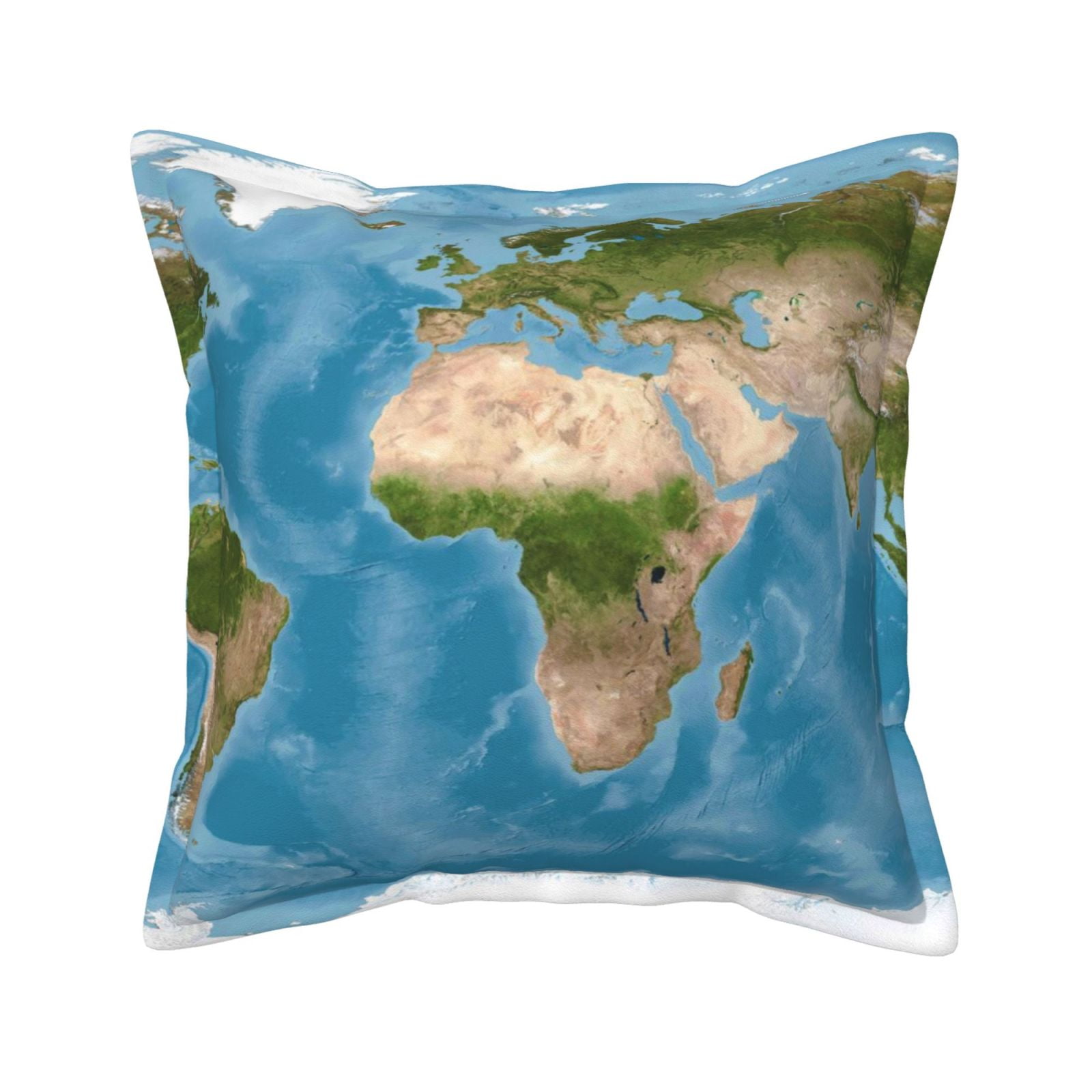 Bingfone Decorative Pillow Covers 18"X18" Earth View World Map Couch ...