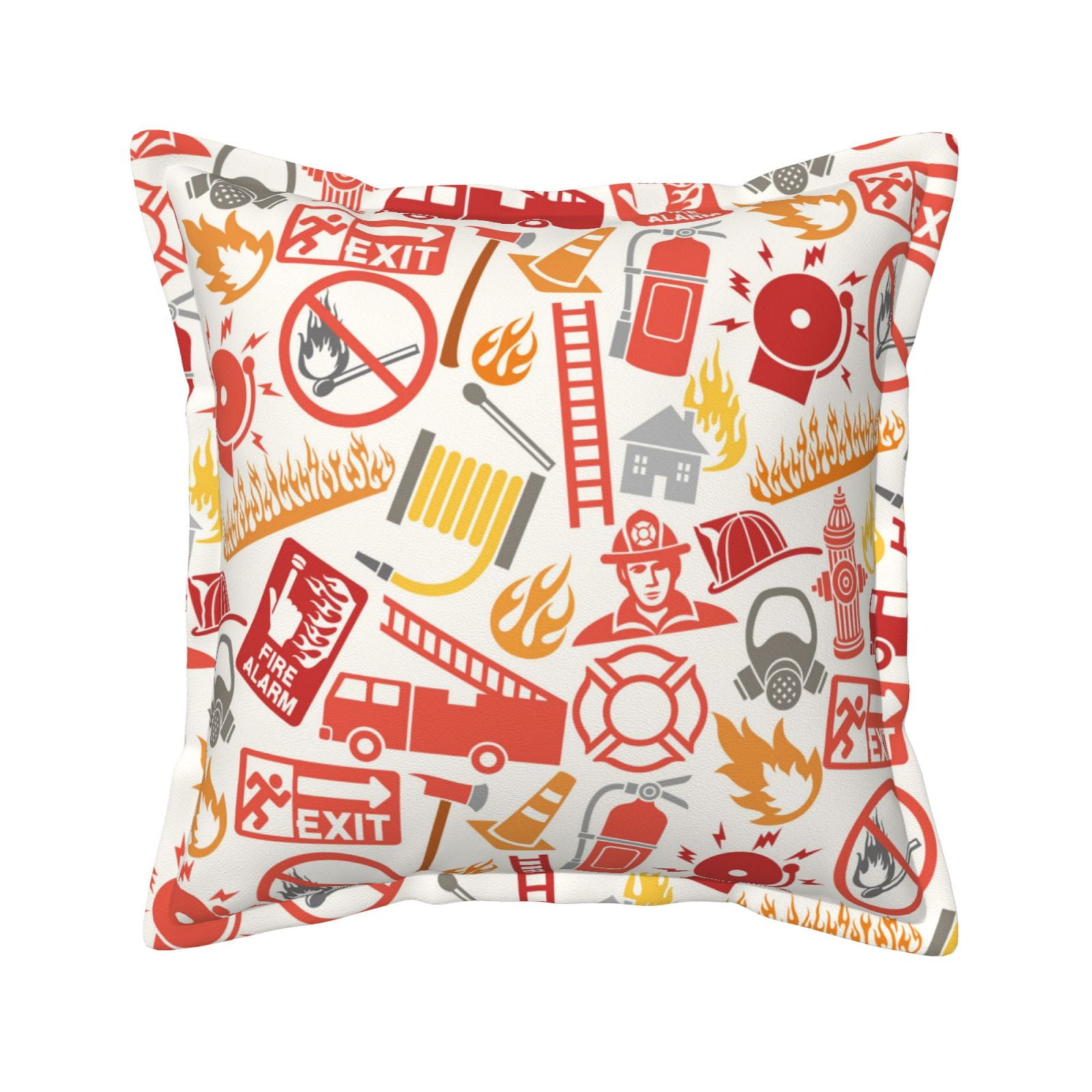 Bingfone Decorative Pillow Covers 18"X18" Firefighter Icons Couch ...