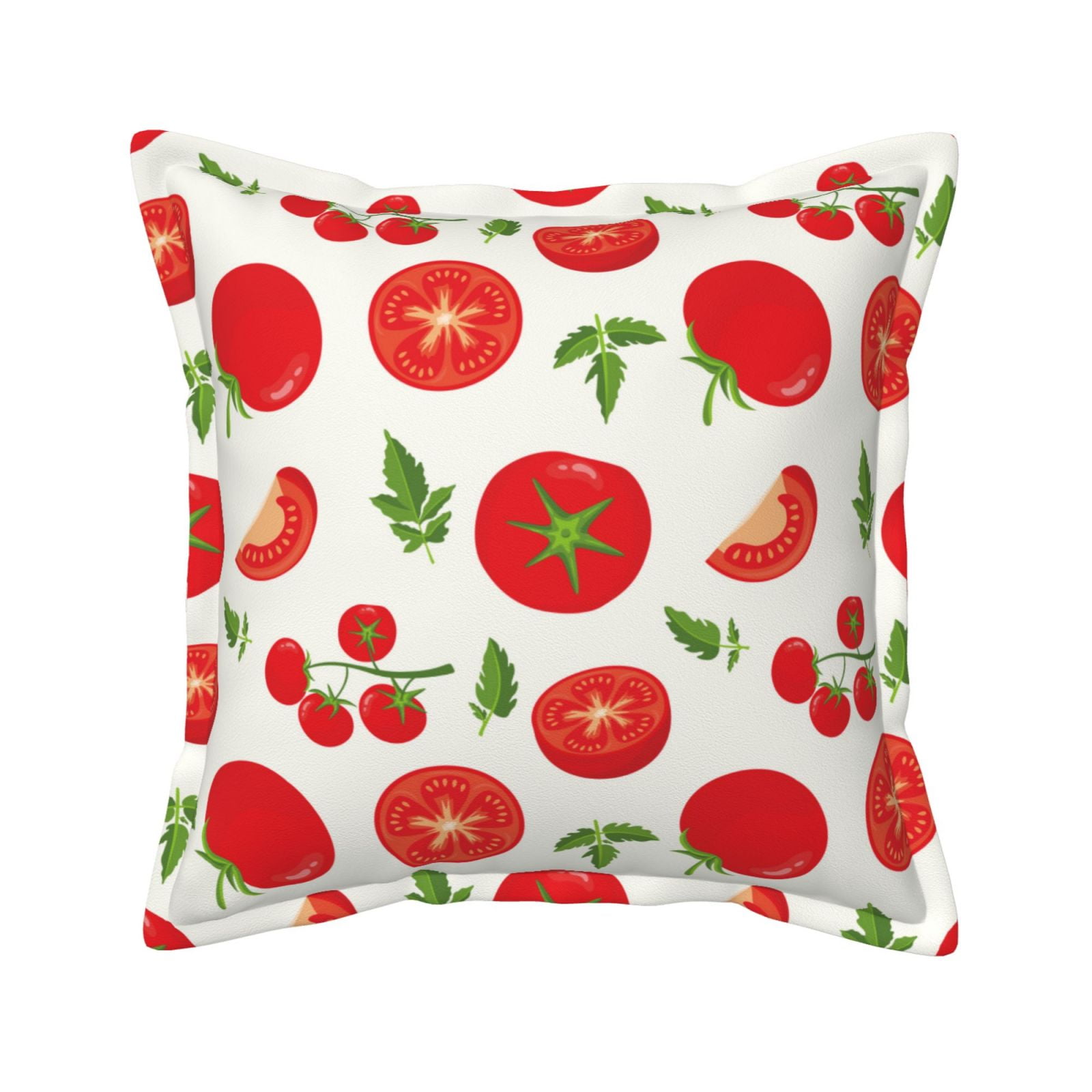 Bingfone Decorative Pillow Covers 18"X18" Fresh Red Tomato Couch Pillow Cases Modern Farmhouse ...