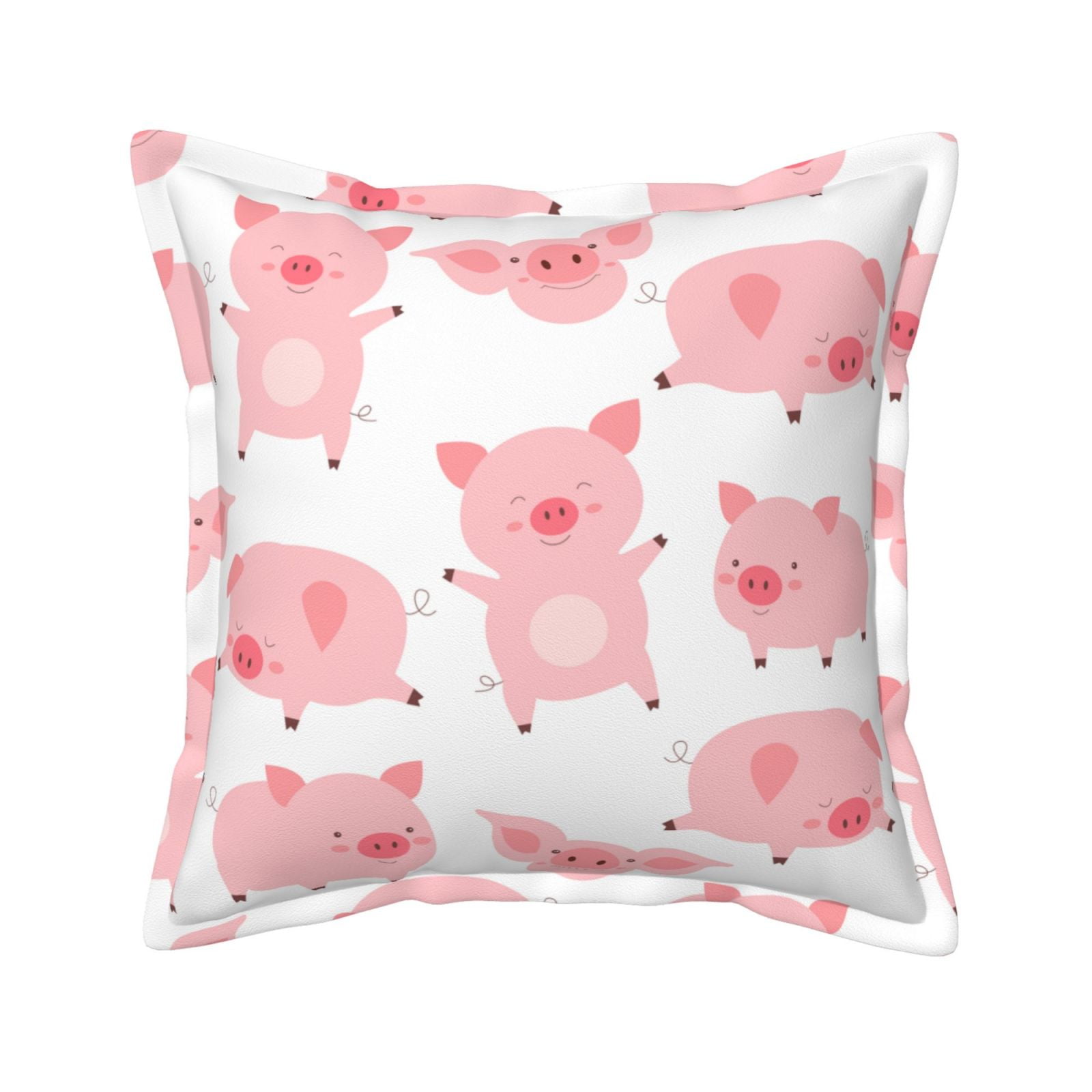 Bingfone Decorative Pillow Covers 18"X18" Kawaii Pigs Couch Pillow ...