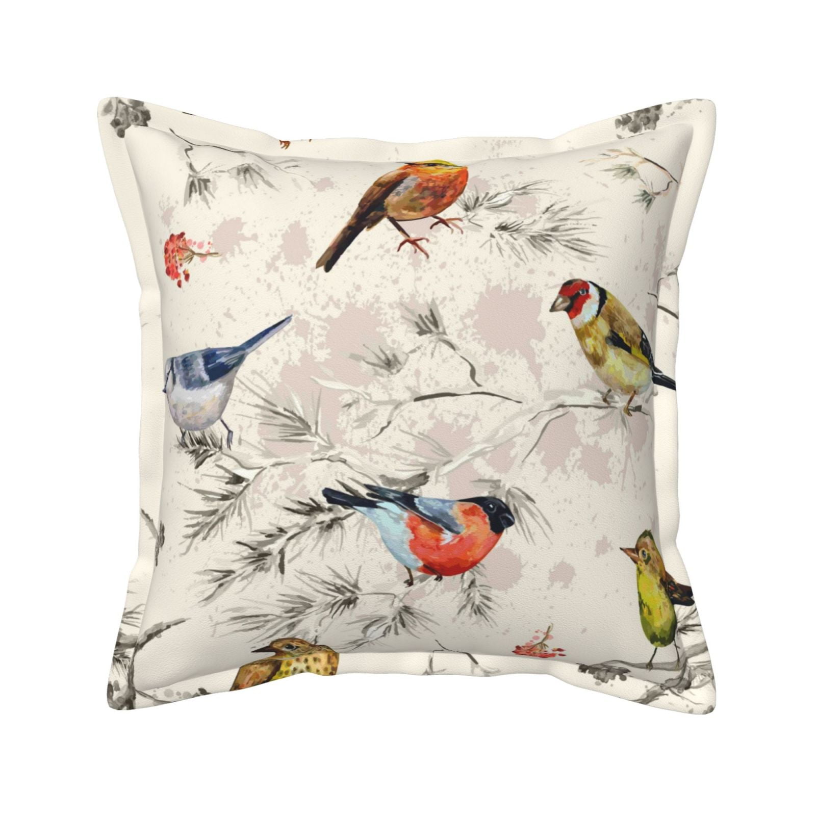 Bingfone Decorative Pillow Covers 18"X18" Little Birds Couch Pillow ...