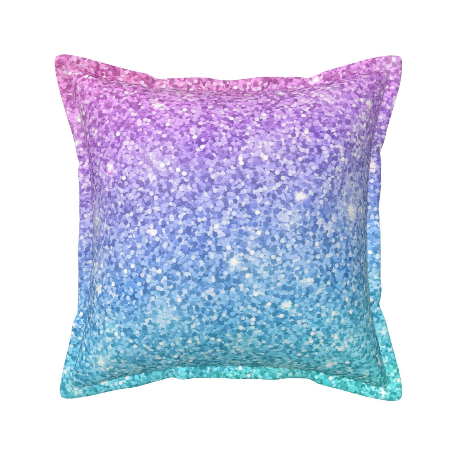 Bingfone Decorative Pillow Covers 18"X18" Multicolor Glitter Couch ...