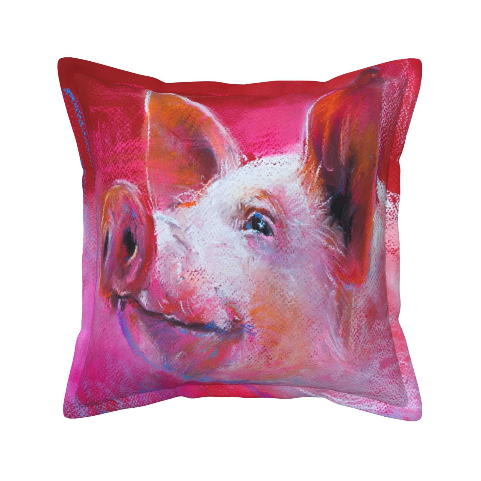 Bingfone Decorative Pillow Covers 18"X18" Pink Pig Couch Pillow Cases ...