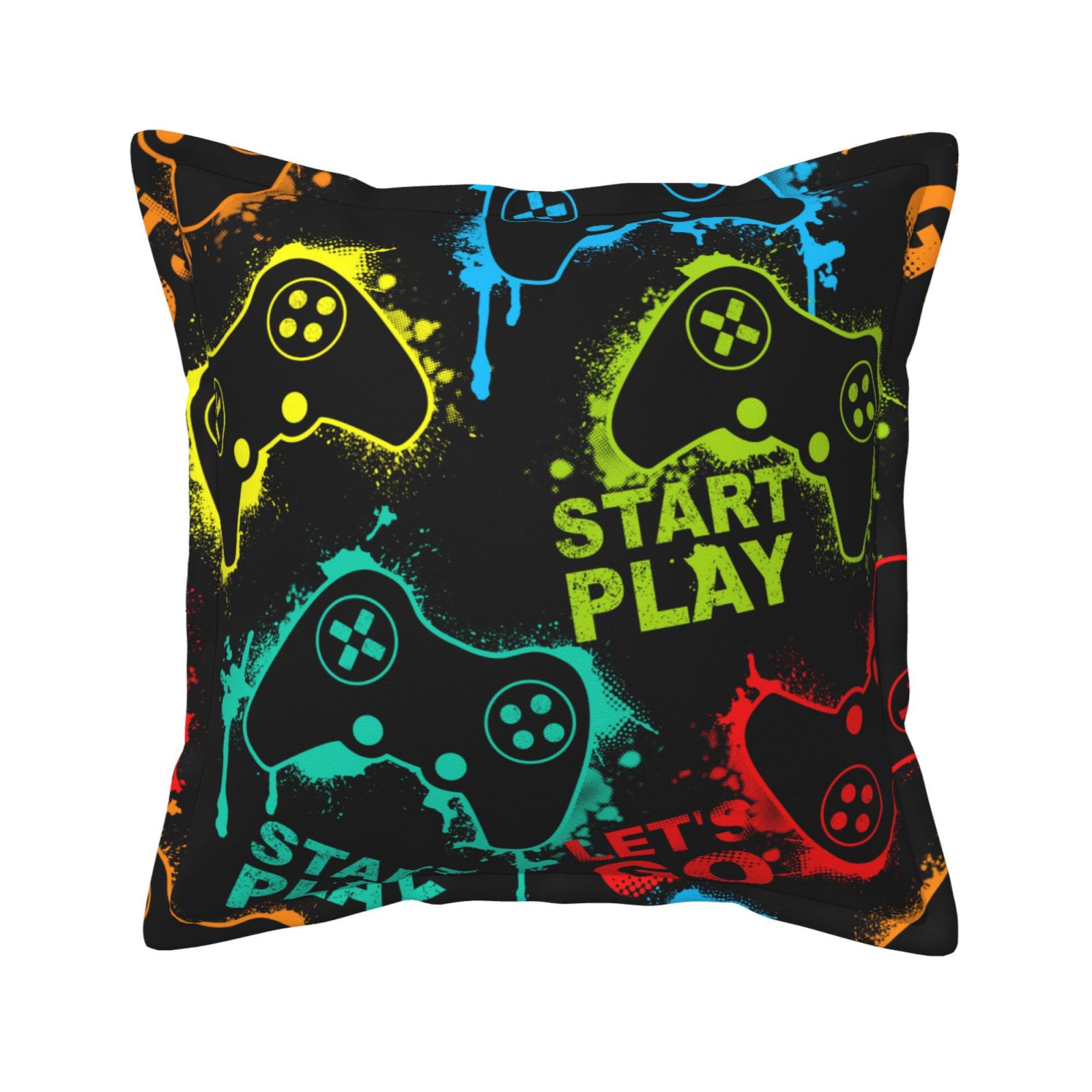 Bingfone Decorative Pillow Covers 18"X18" Play Game Start Couch Pillow ...