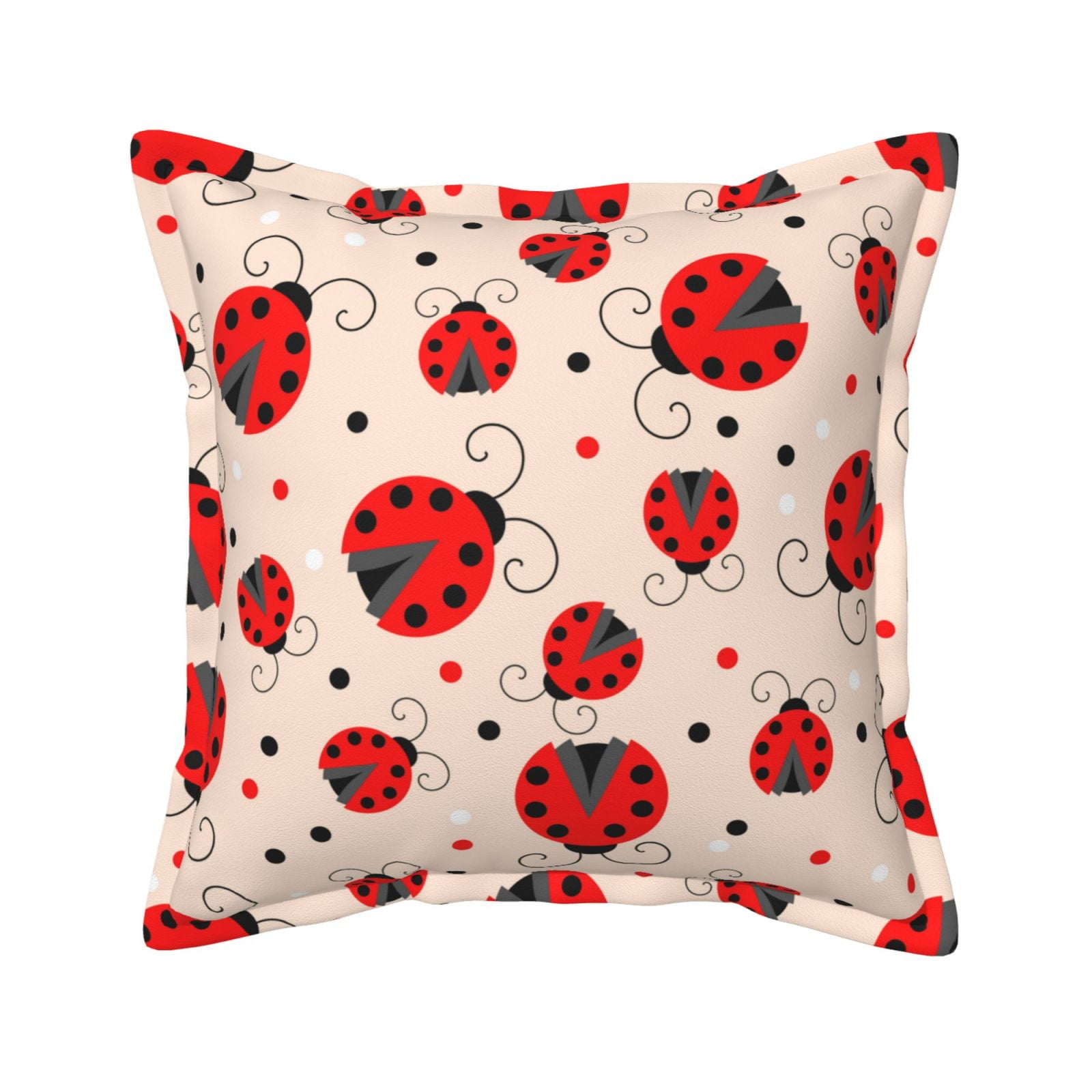 Bingfone Decorative Pillow Covers 18"X18" Red Ladybug Couch Pillow ...