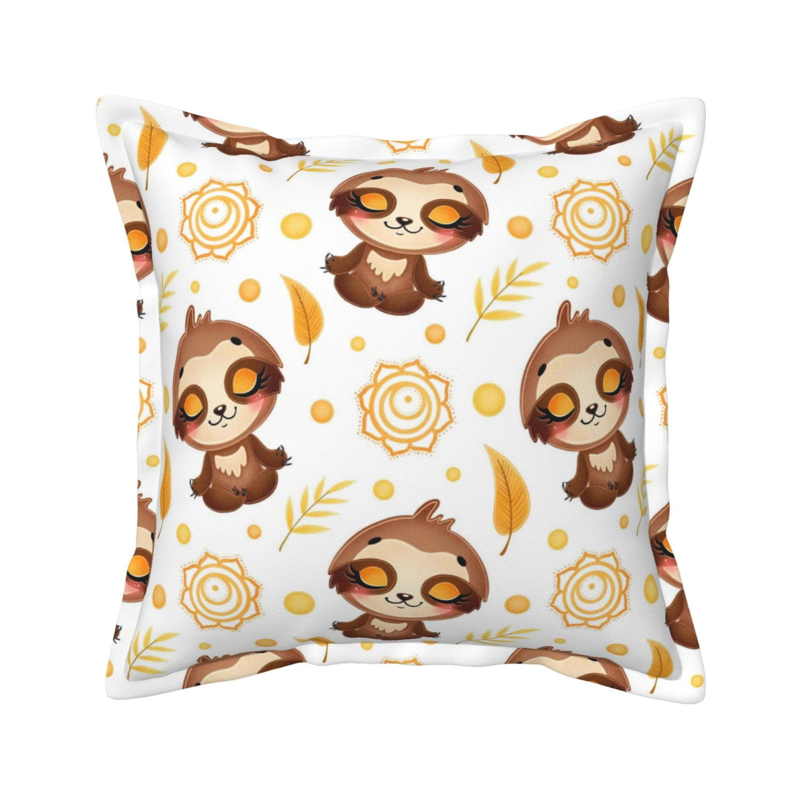 Bingfone Decorative Pillow Covers 18"X18" Sloth Yoga Couch Pillow Cases ...