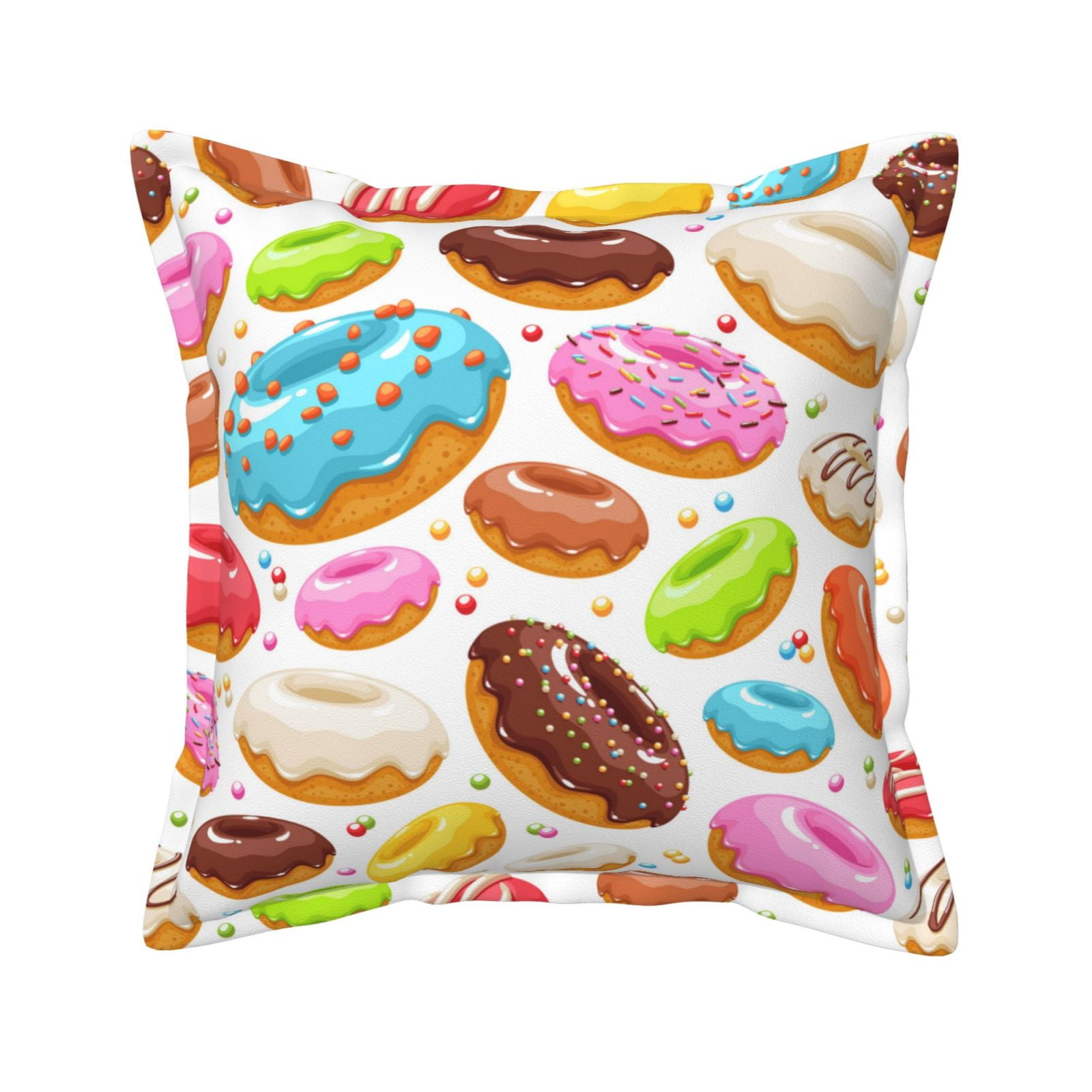 Bingfone Decorative Pillow Covers 20"X20" Color Donut Couch Pillow ...