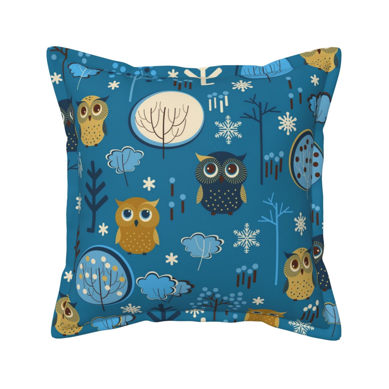 Bingfone Decorative Pillow Covers 20"X20" Cute Colorful Owls And Trees Couch Pillow Cases Modern ...